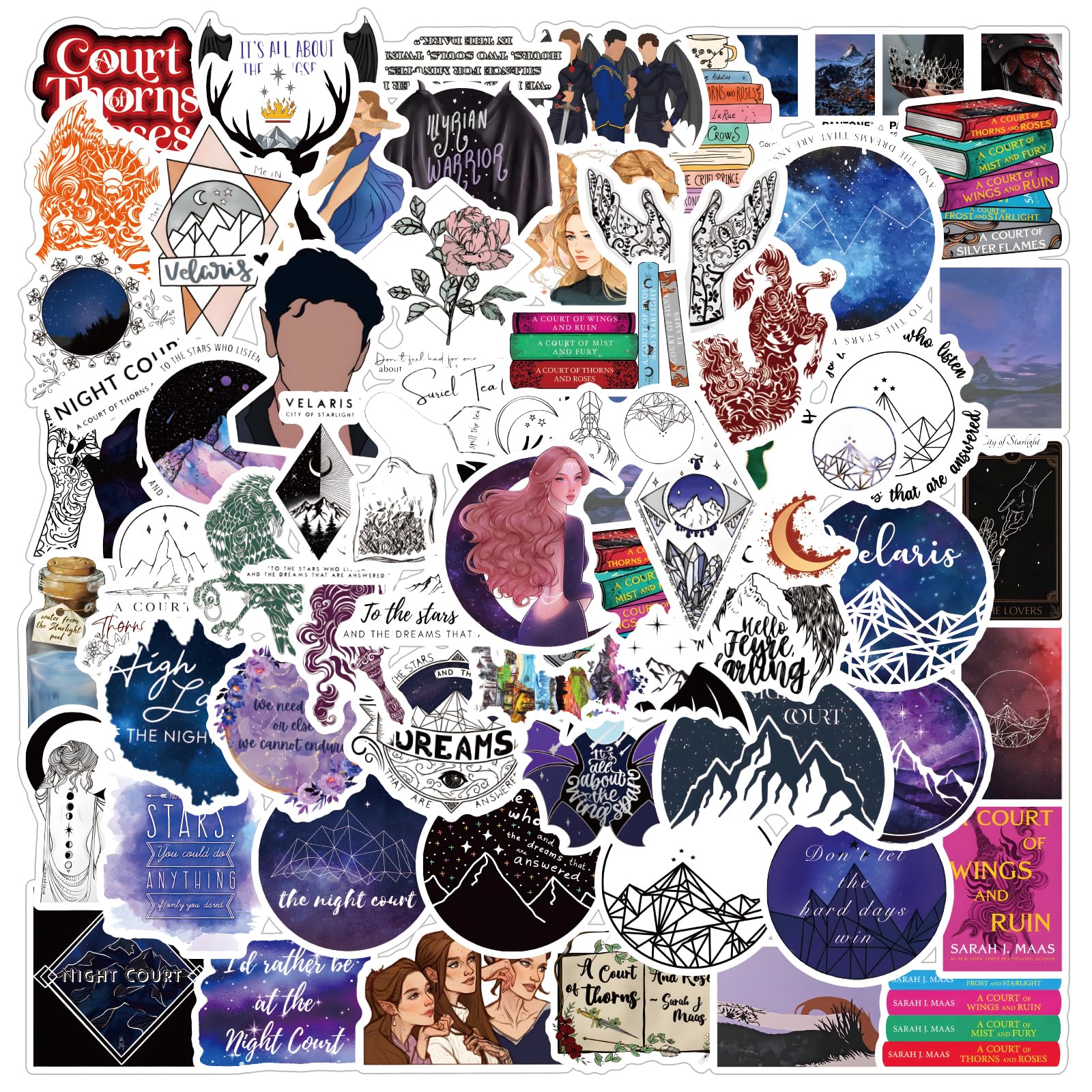 Amazon.com: 62Pcs Court of Thorns and Roses Stickers Pack, Vinyl ...
