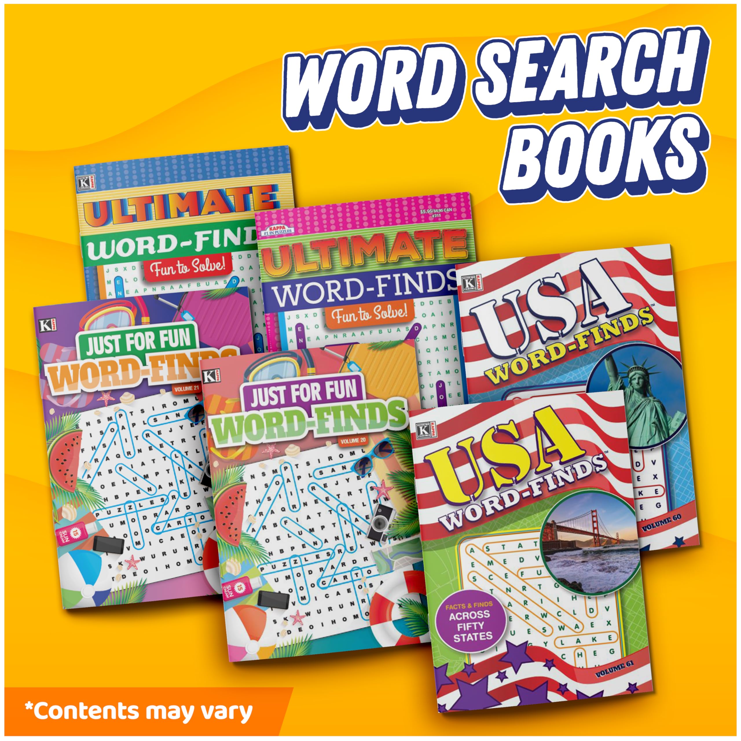 KAPPA Super Saver Word Search Puzzle Pack-Set of 6 Full Size Word Find ...