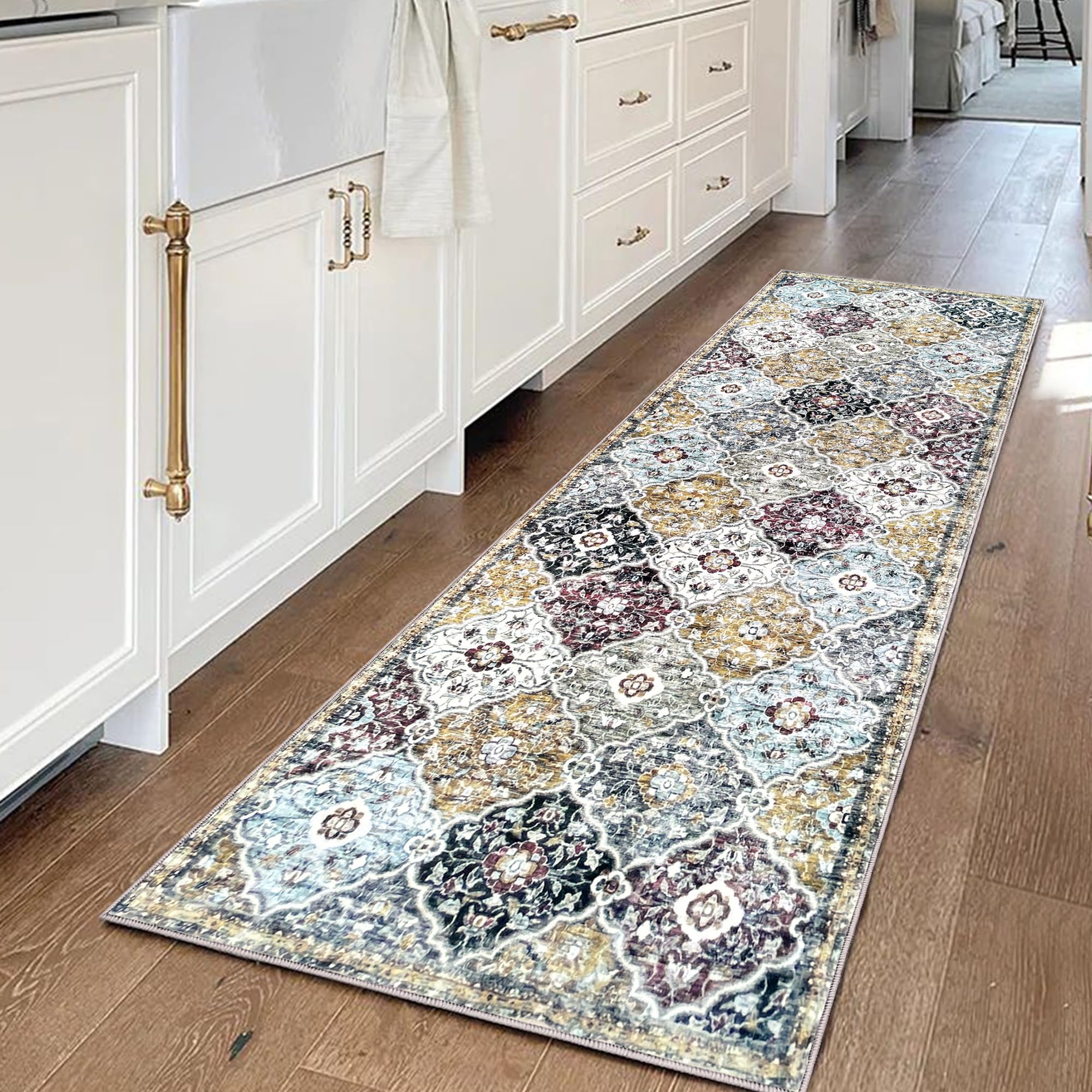 Amazon.com: KILOCOCO 2x6 Runner Rug, Moroccan Washable Hallway Entryway ...