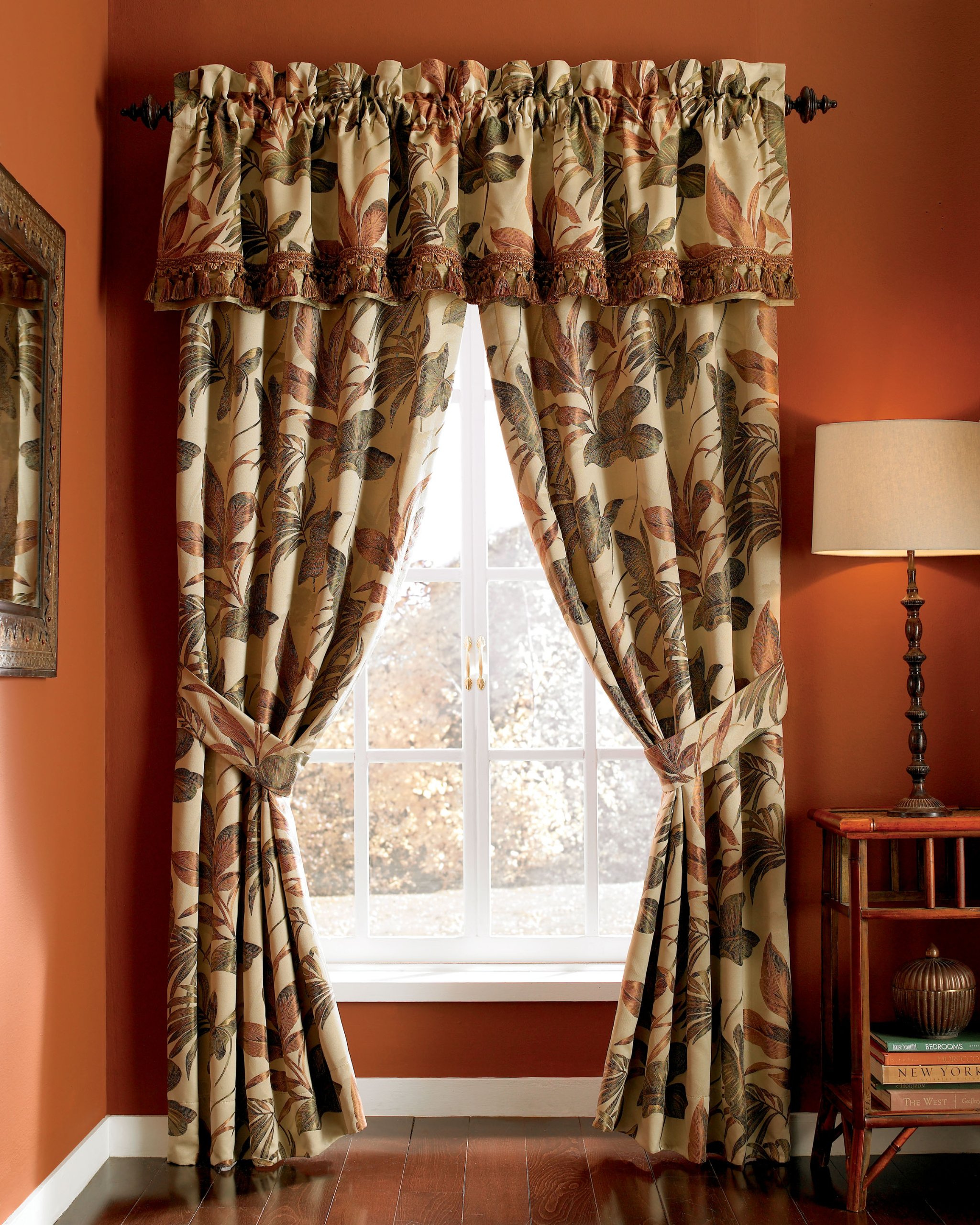 Croscill Curtain Rods Avignon Burgundy Waterfall Valance By Croscill