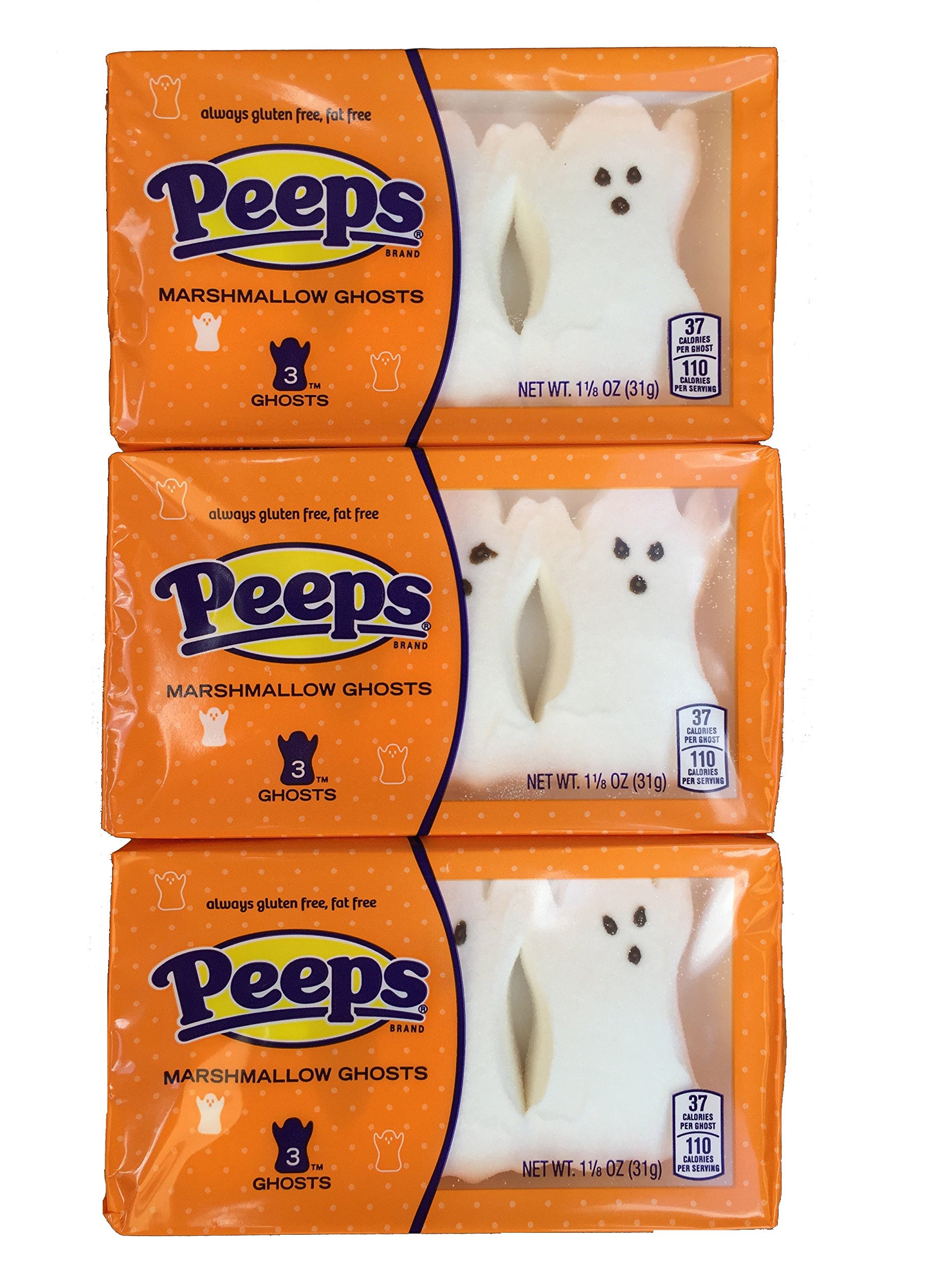 Amazon.com : Peeps Halloween Spooky Ghost Peeps 3 Count Package ( 3 ...