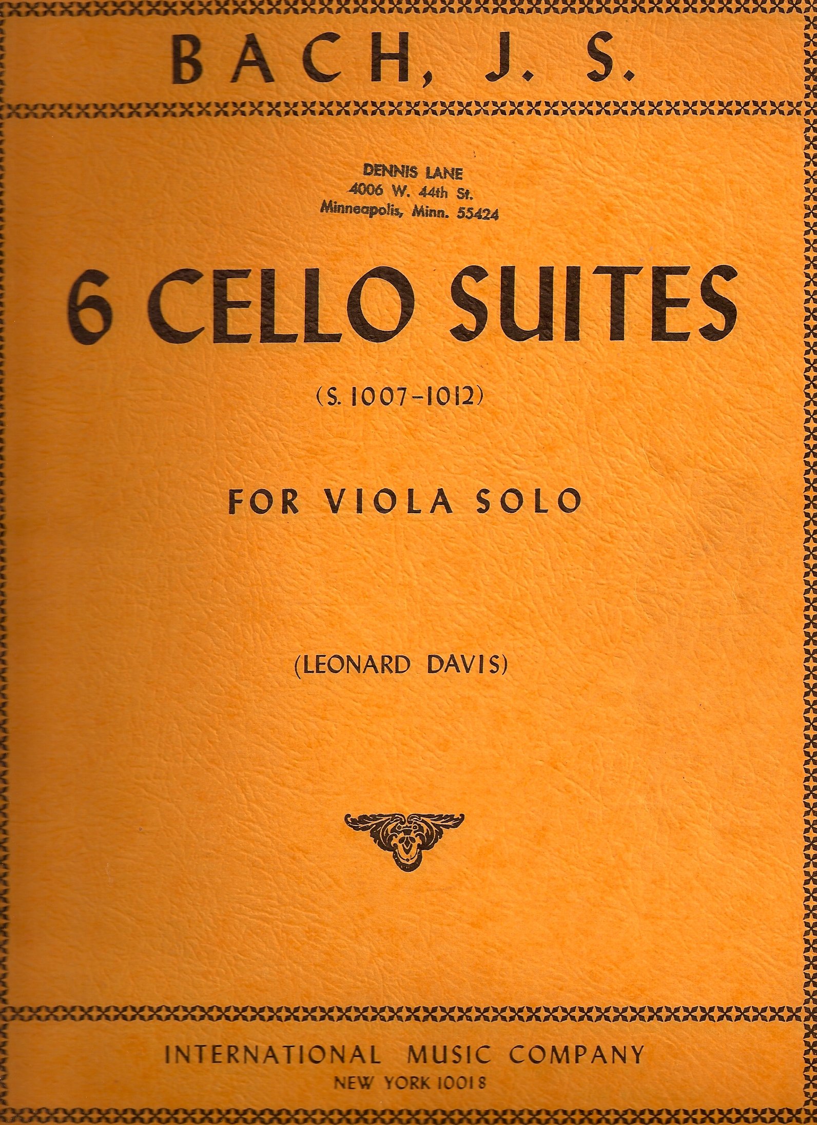 Bach, J.S. - 6 Cello Suites for Viola Solo: Johann Sebastian Bach ...