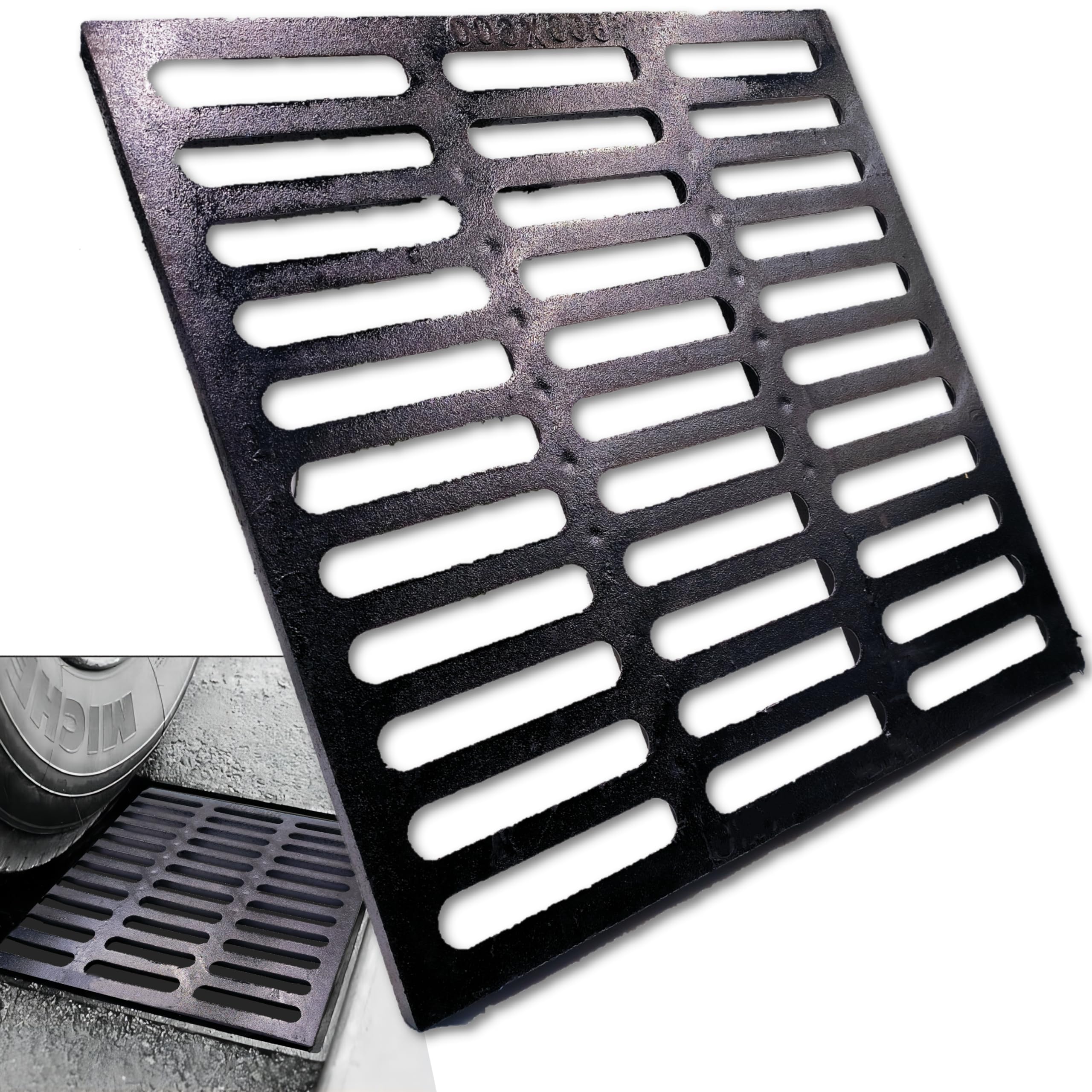 MASSLUNT Cast Iron Drain Grate, 24x24 Outdoor Drain Cover, B Class ...