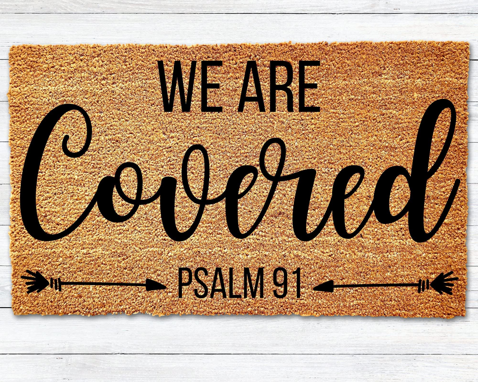 Amazon.com: We are Covered Door Mat, Psalm 91 Door Mat, Christian ...
