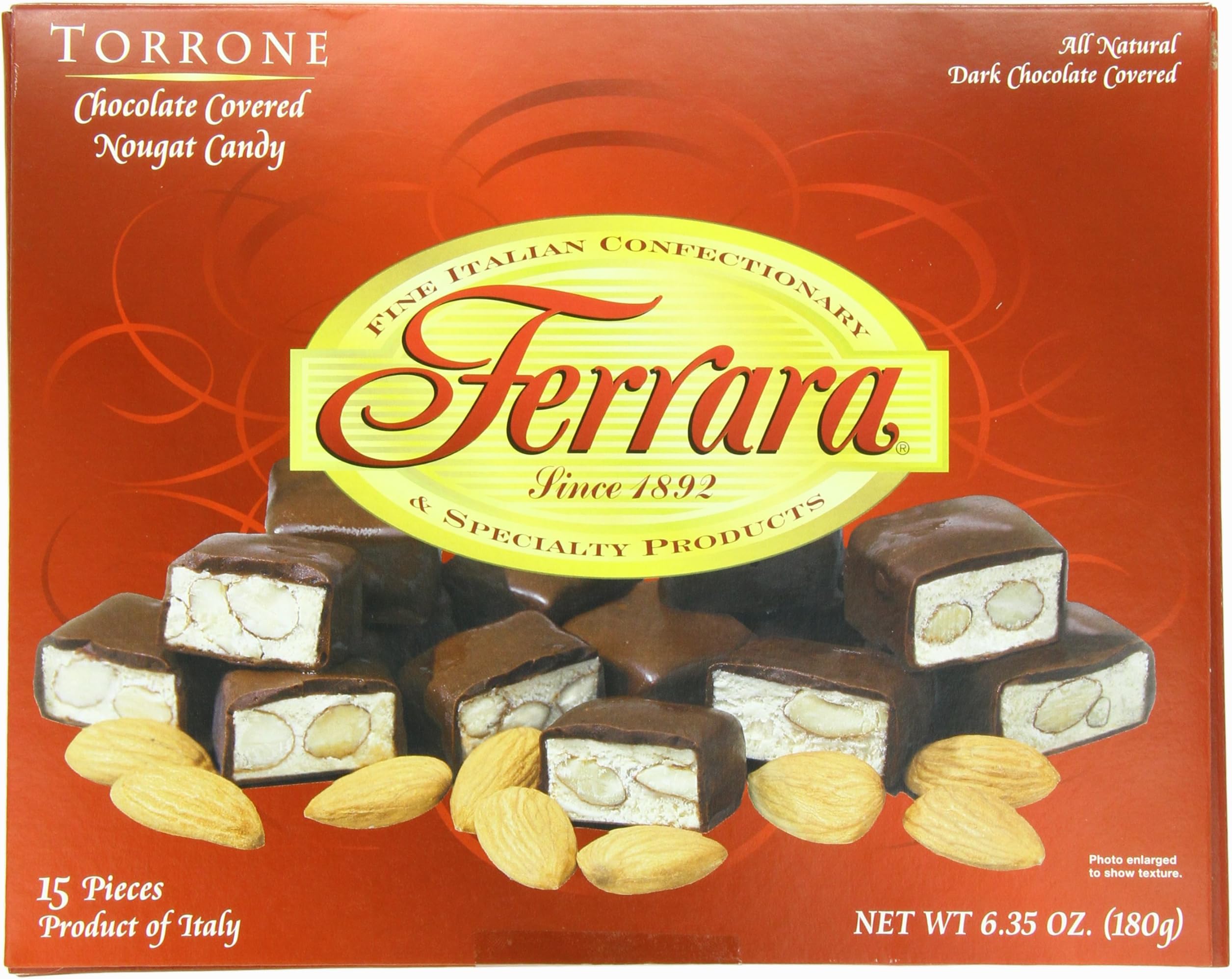 Amazon.com : Ferrara Chocolate Covered Torrone, 15 Piece, 6.35-Ounce ...