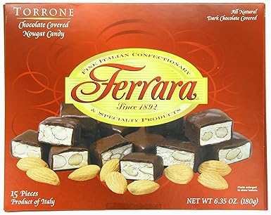 Amazon.com : Ferrara Chocolate Covered Torrone, 15 Piece, 6.35-Ounce ...