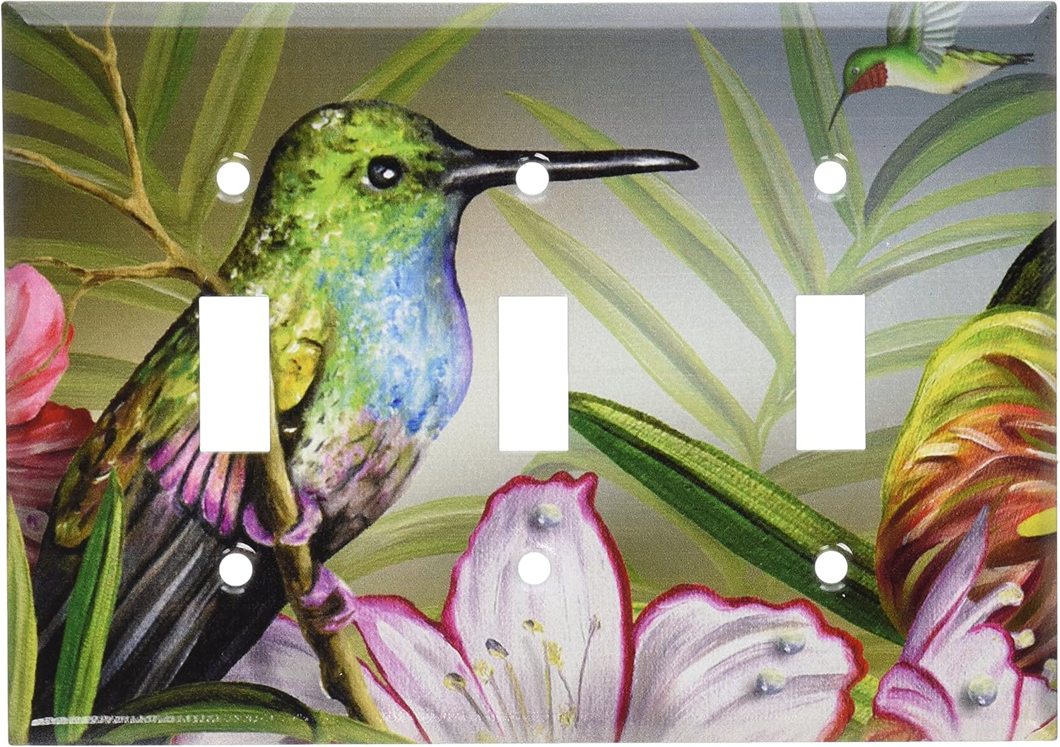 Art Plates - Hummingbird at Rest Switch Plate - Triple Toggle - Single ...