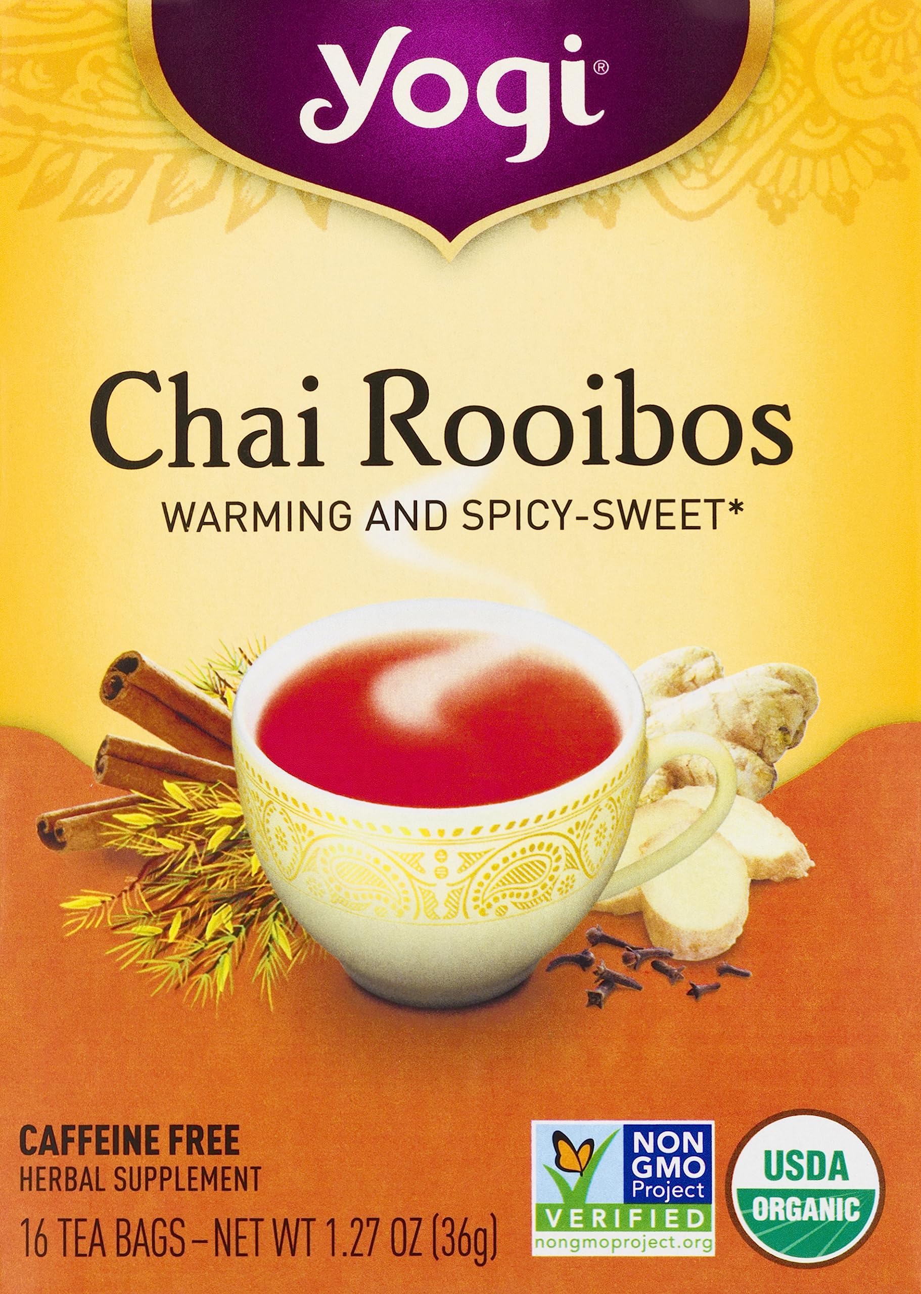 Amazon.com : Yogi Tea, Chai Rooibos, 16 Count : Herbal Teas : Grocery ...