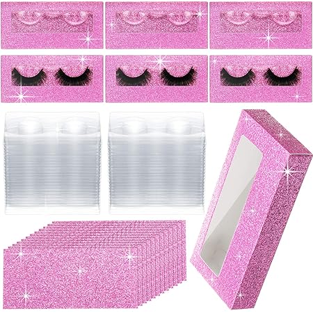 Amazon.com: 60 Pieces False Eyelashes Box Empty Lash Packaging Storage ...