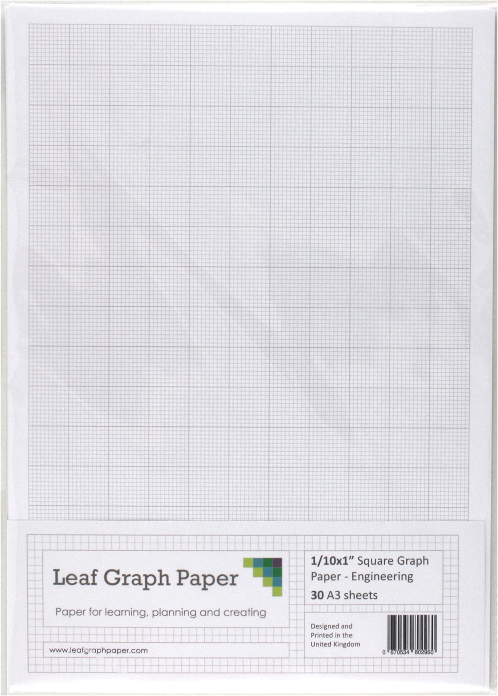 Silvine A3 Graph Pad. 50 Sheets of Quality 90gsm Paper, Printed 1-5 ...