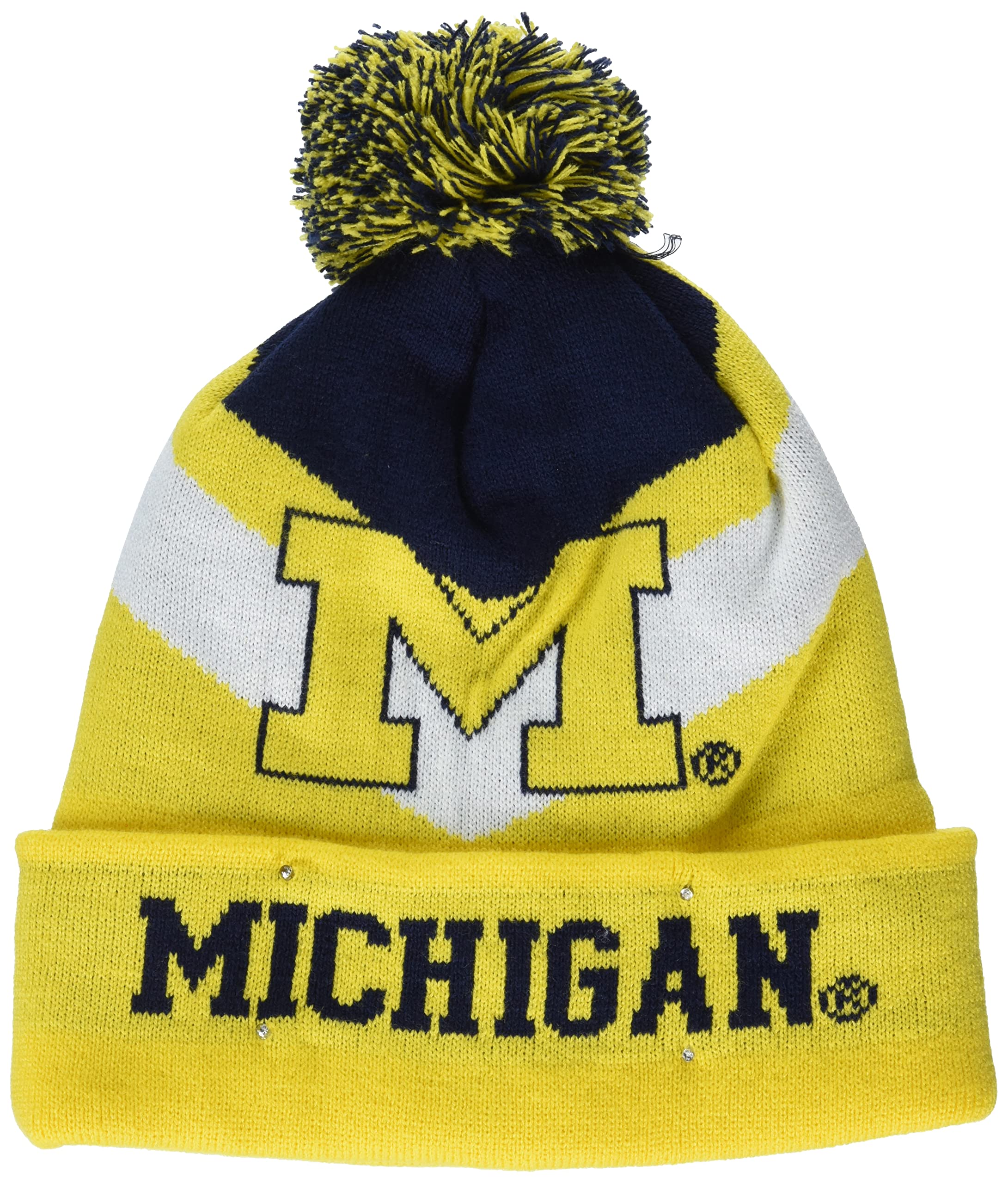 Amazon.com : FOCO Michigan Big Logo Colorblock Knit Light Up Beanie ...