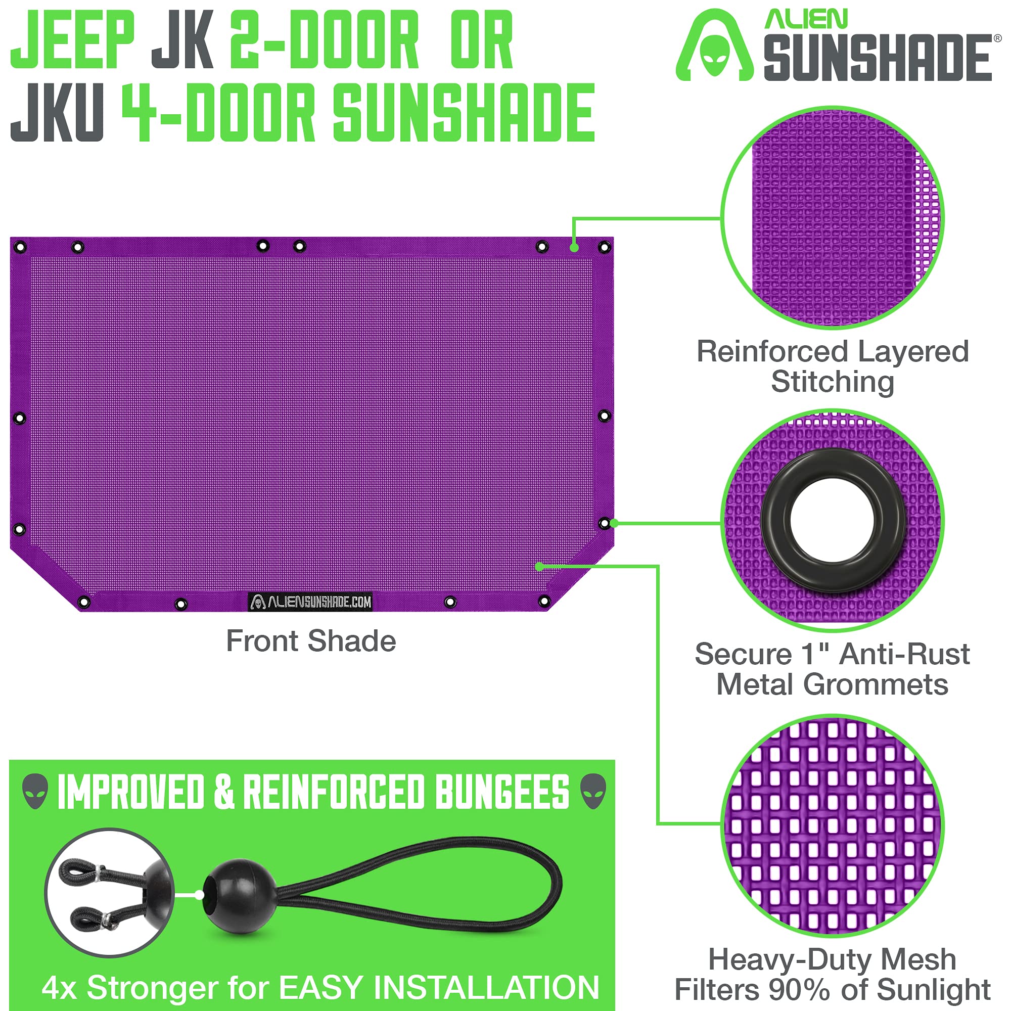 $10/mo - Finance Alien Sunshade Jeep Wrangler JK & JKU (2007-2018 ...