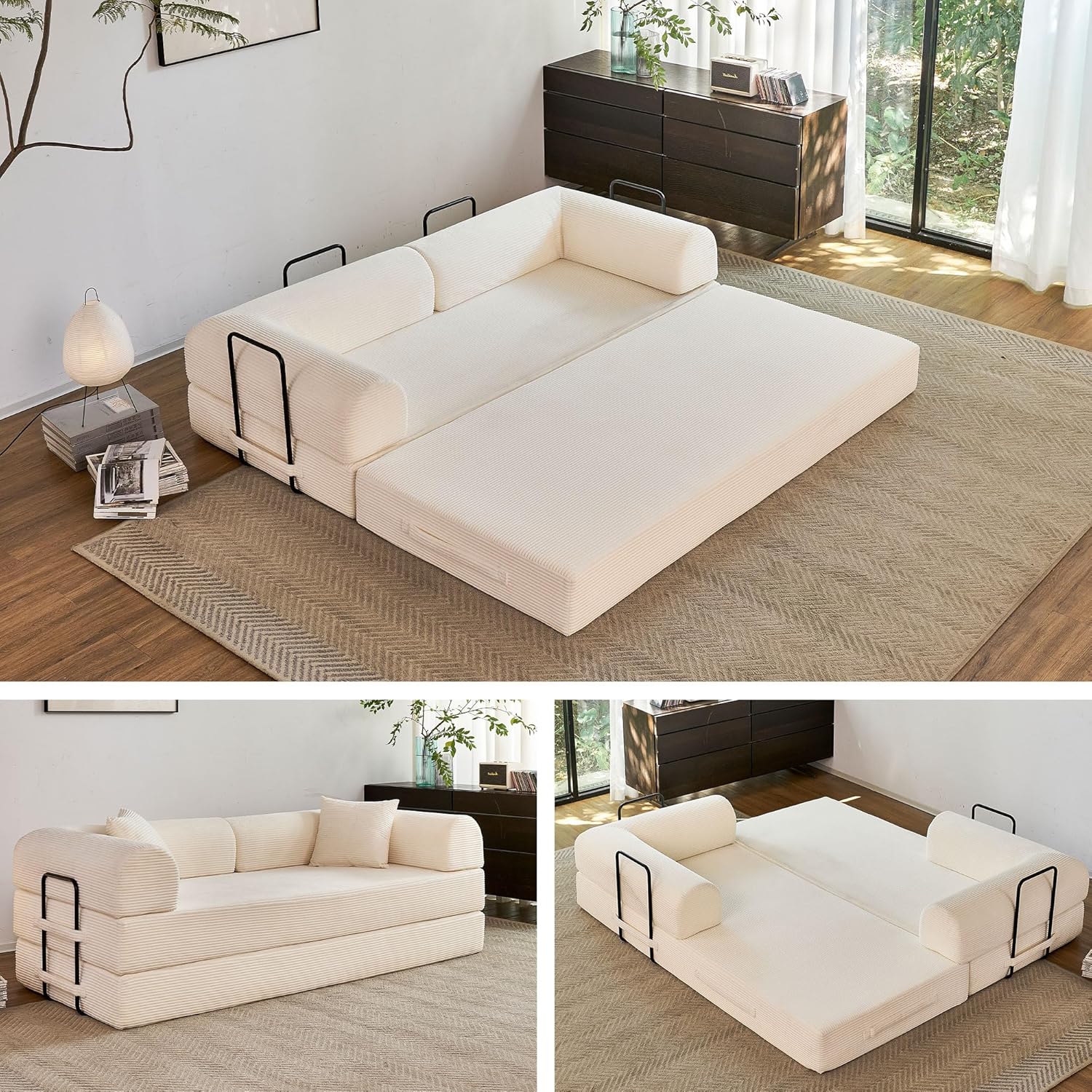 Amazon.com: Reiboco 79" 5-in-1 Folding Convertible Sofa Bed, Oversized ...