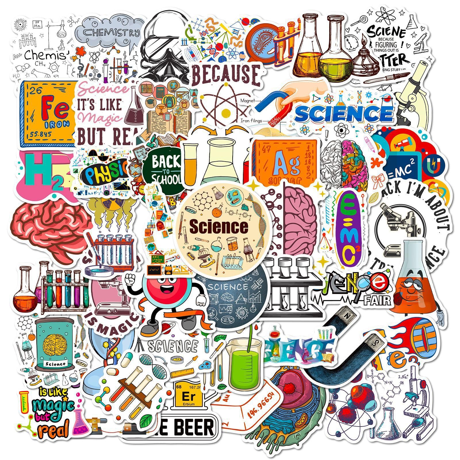 Amazon.com: 100Pcs Science Stickers, Biology Stickers, Classroom Decor ...