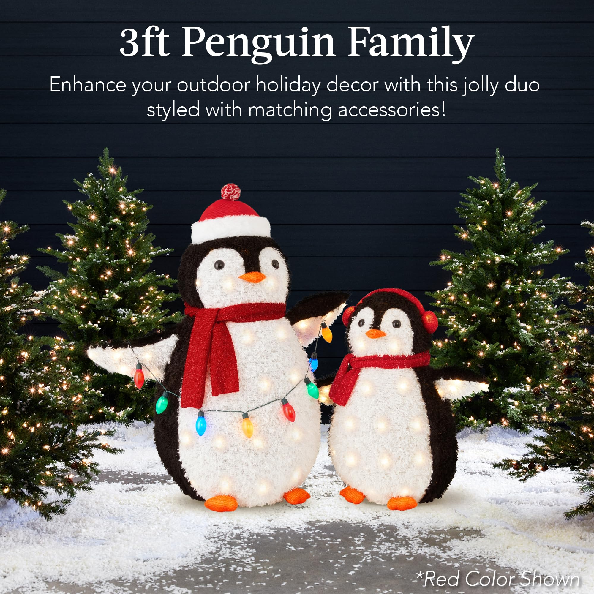 Snapklik.com : Best Choice Products 2-Piece Lighted Penguin Family