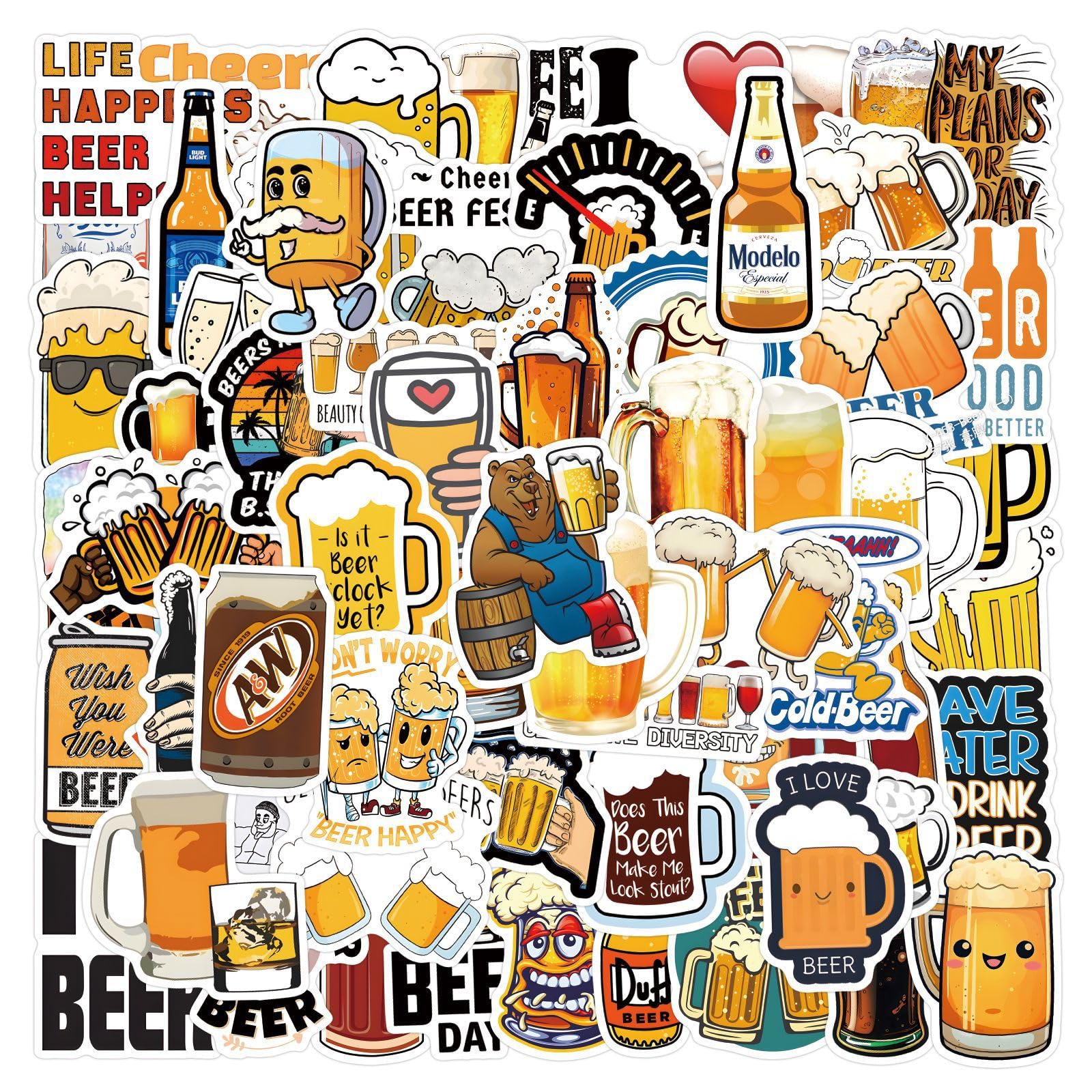 Amazon.com: 110Pcs Funny Beer Stickers for Adults Man, Vinyl Waterproof ...