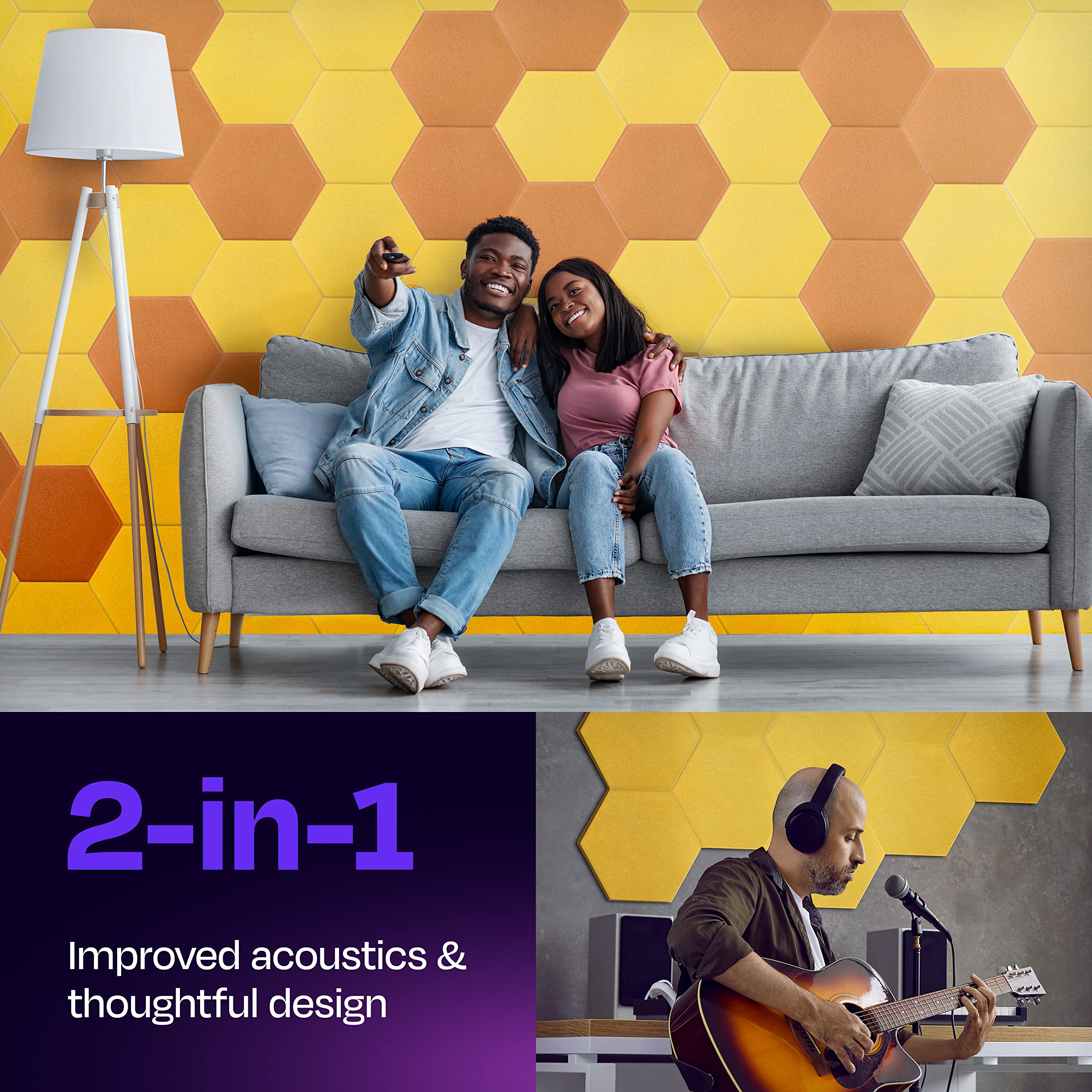 Snapklik.com : Ekkogo Acoustic Panels 12-Pack Soundproof Wall Panels ...