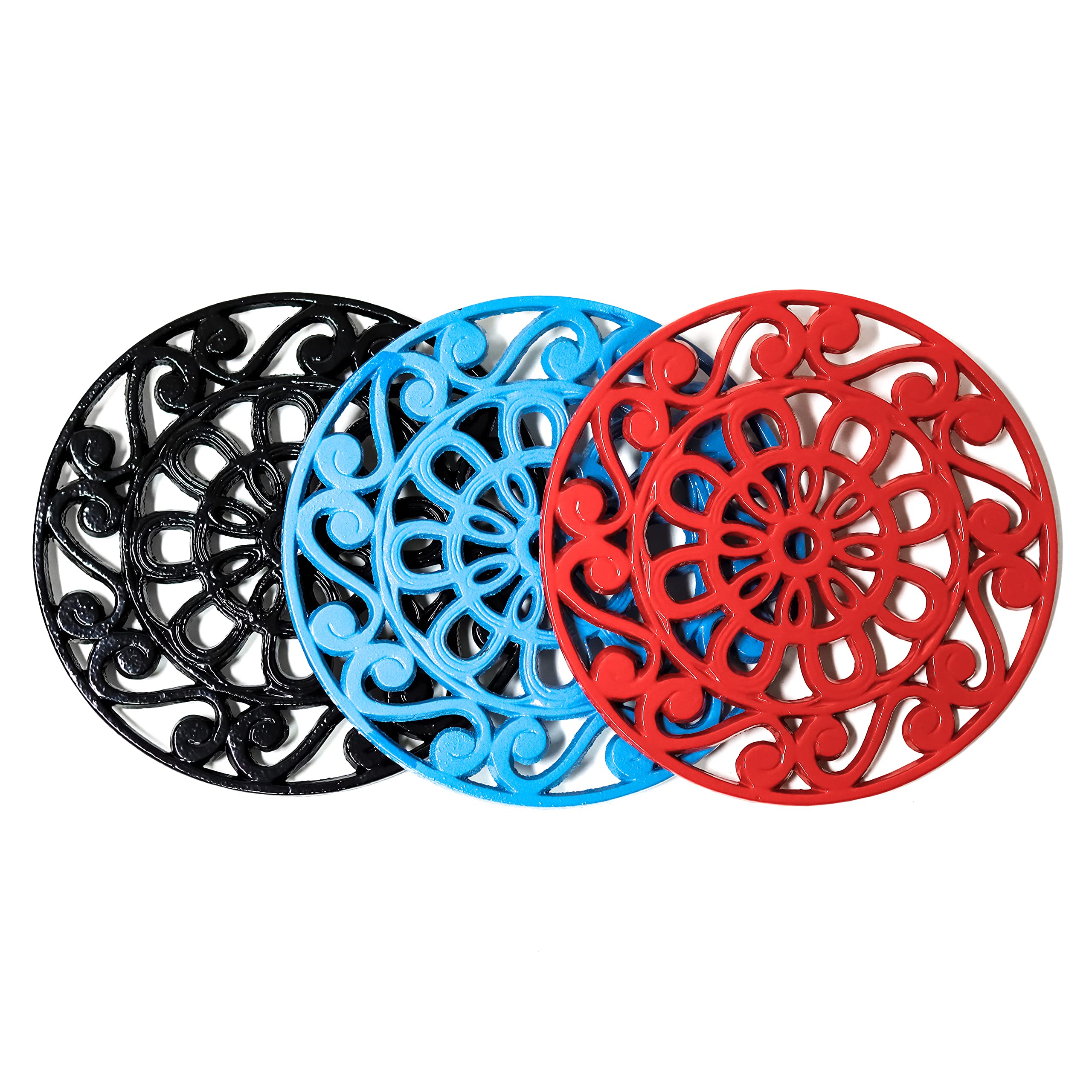 Amazon.com: Trademark Innovations Set of 3 Decorative Cast Iron Metal ...