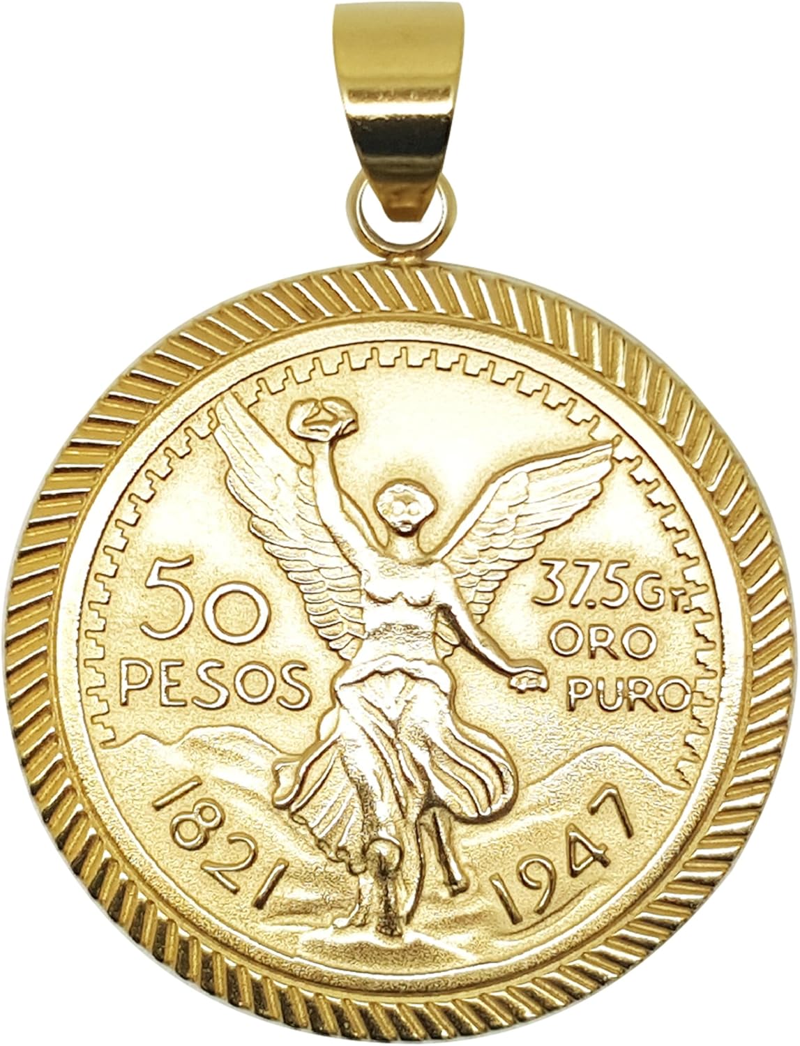 Amazon.com: RC & J GENERAL 14kt Centenario Pendant Gold Plated - Dije De Centenario Oro Laminado ...