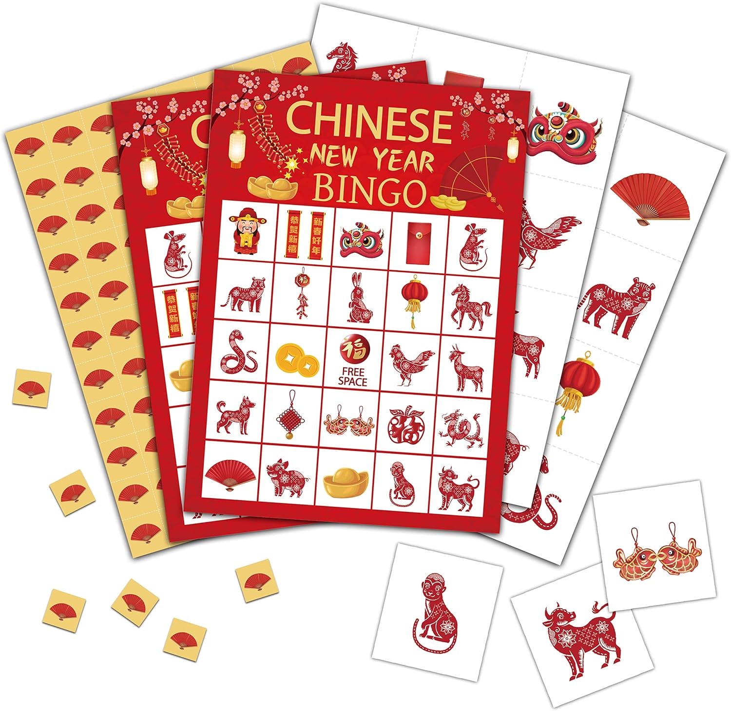 Foosproea Chinese New Year Bingo Cards, Chinese New Year Game for 24 ...