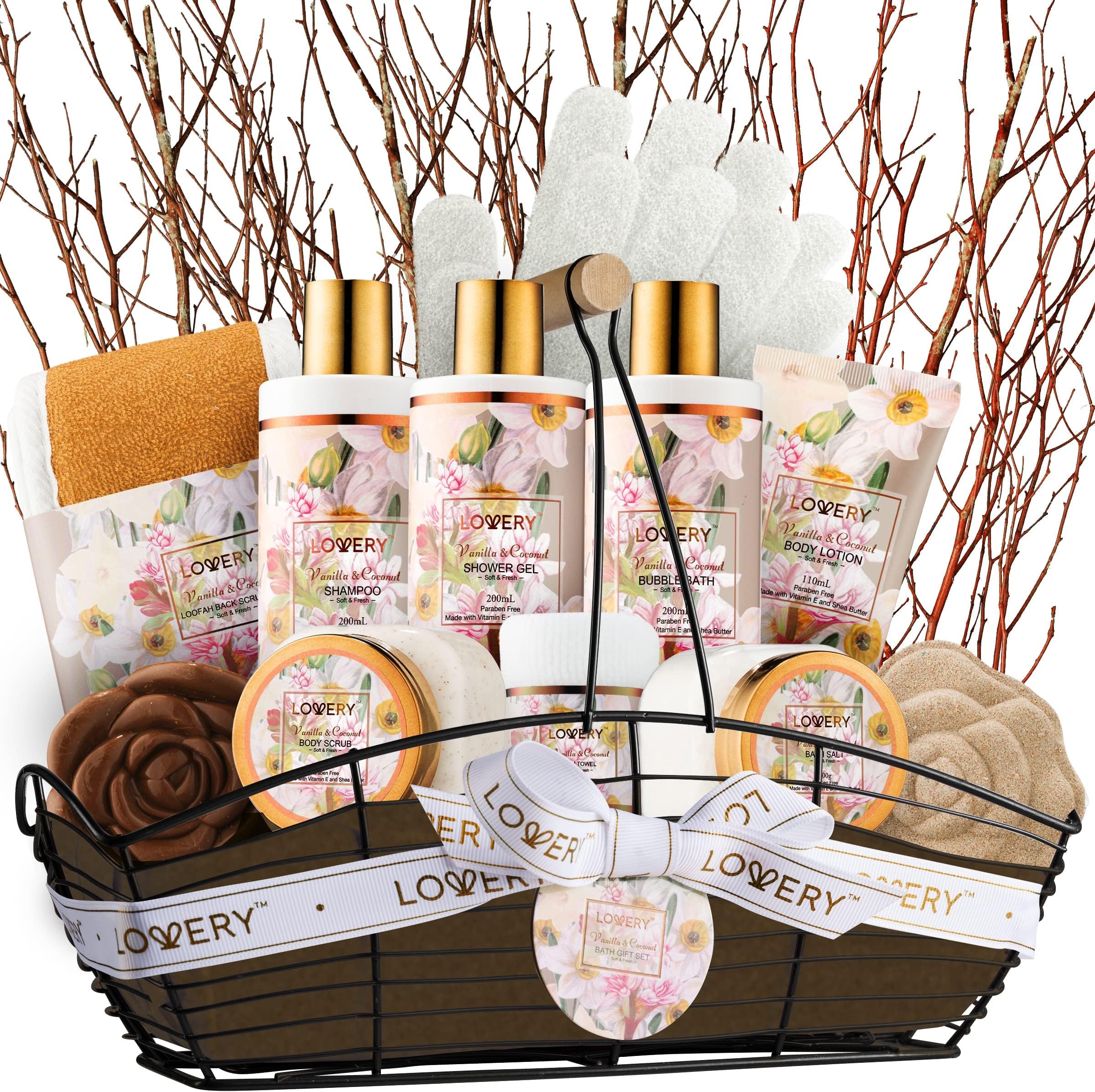 Amazon.com : Spa Gift Basket - Bath and Body Cherry Rose Scent For ...