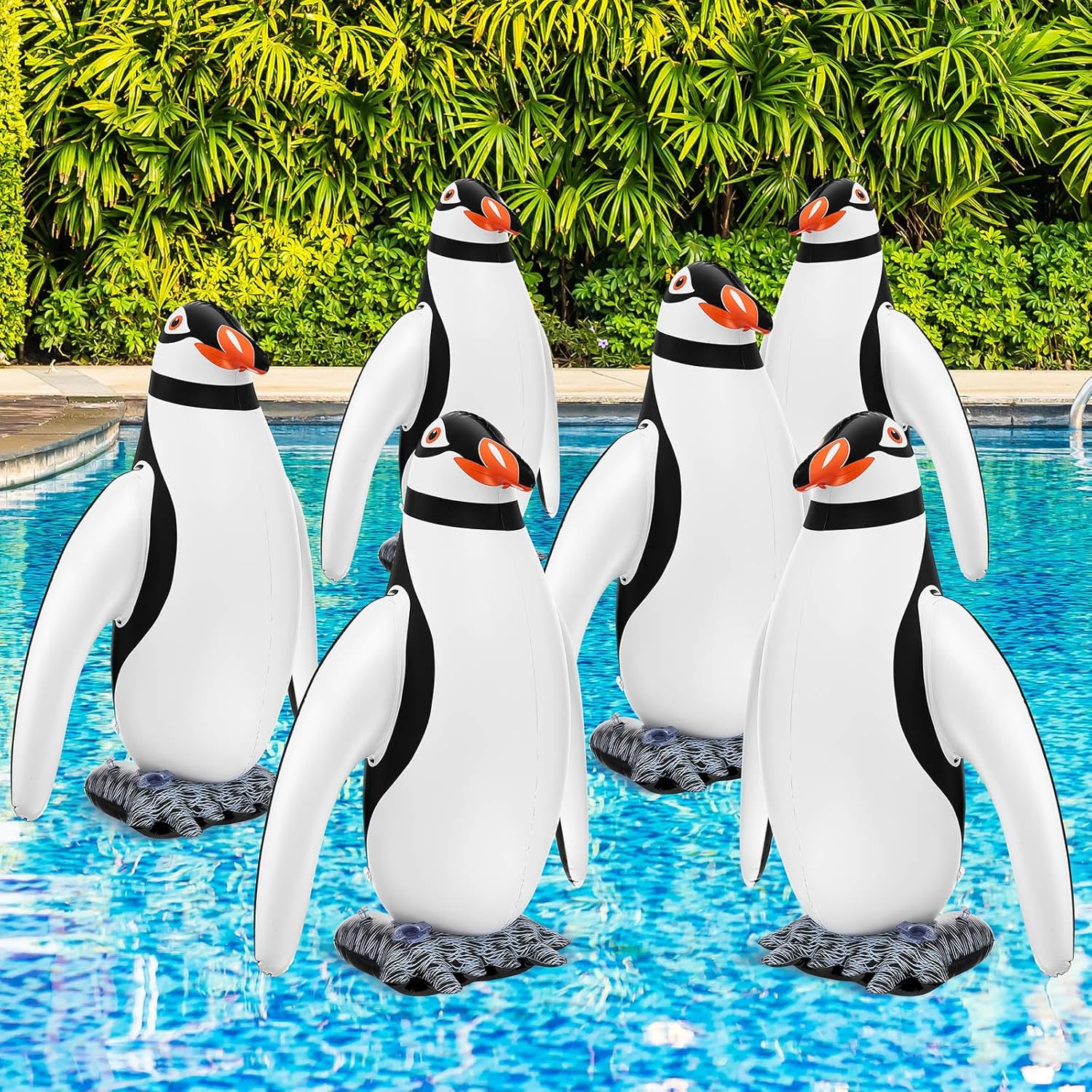 Amazon.com: Syhood 6 Pcs 20'' Inflatable Penguin Pool Float Aquatic ...