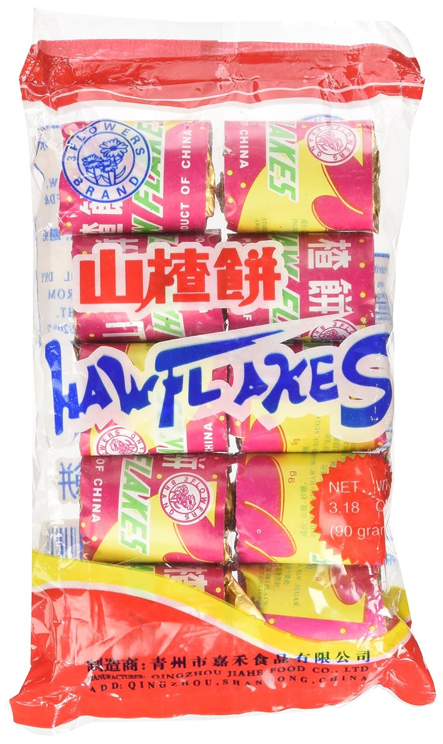 Amazon.com : Haw Flakes - 10 Rolls (3.17 Oz) Traditional Chinese Fruit ...