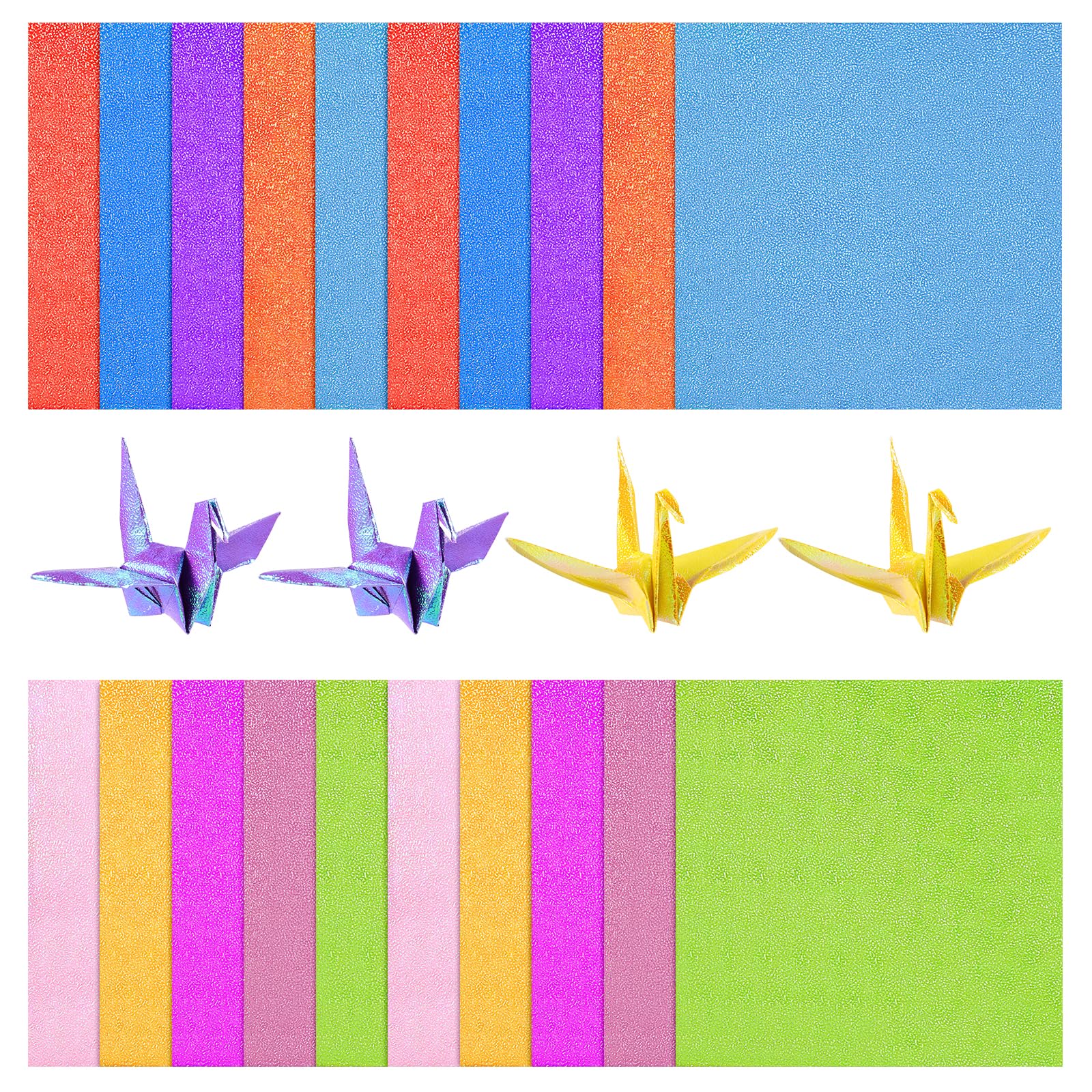 Snapklik.com : 50pcs Iridescent Paper Square Shiny Folding Paper DIY ...