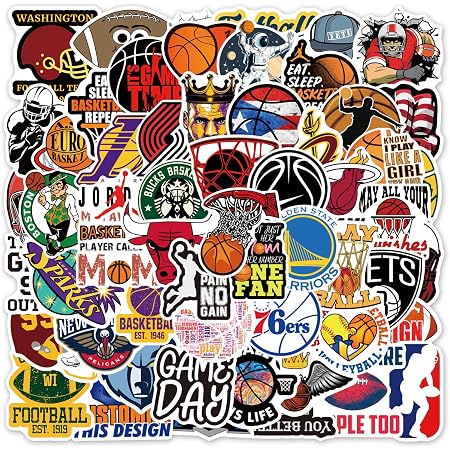 Amazon.com: Basketball Stickers 100PCS Sports Water Bottle Stickers for ...