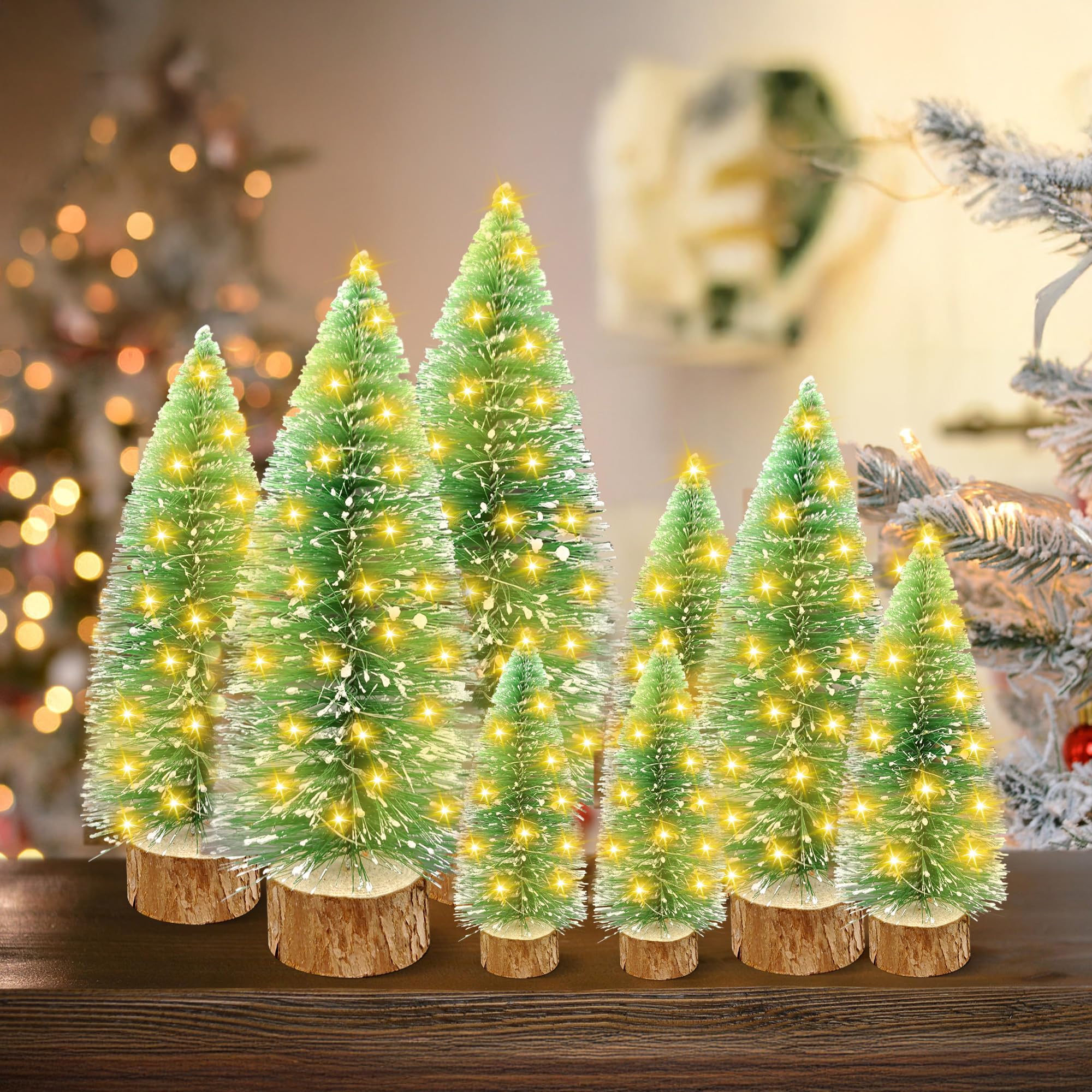 Amazon.com: DreiWasser Mini Cedar Christmas Tree with LED Fairy Lights ...