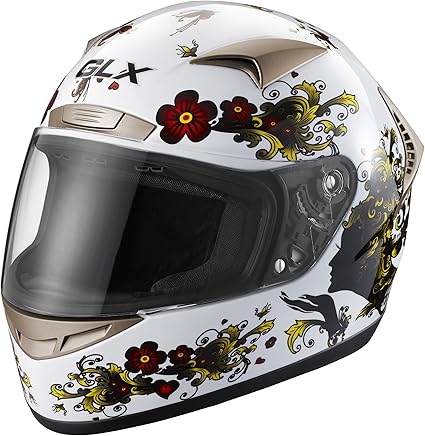 Amazon.com: GLX Whisper Full Face Motorcycle Helmet White : Automotive