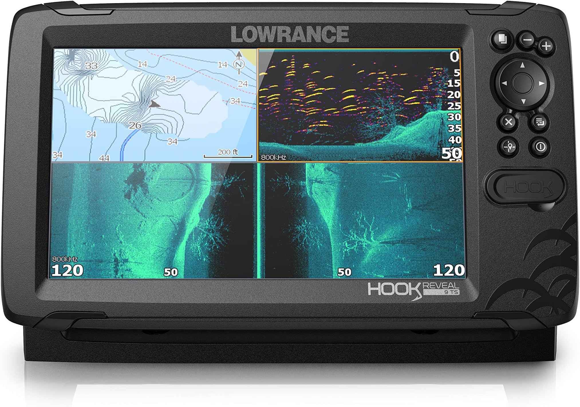 Lowrance Hook Reveal 9 TripleShot - 9-inch Fish Finder with TripleShot ...