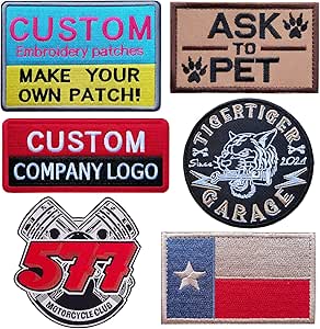 Amazon.com: Custom Embroidery Patches, Personalized Morale Patches, Any Size or Logo can be ...