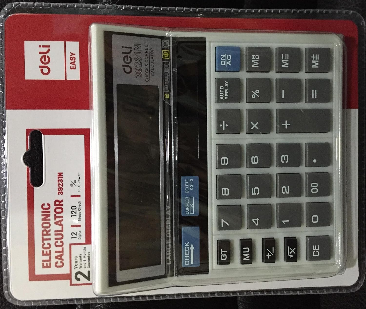 Deli Basic Calculator - 12 digit - 120 steps check - 2 year warranty ...