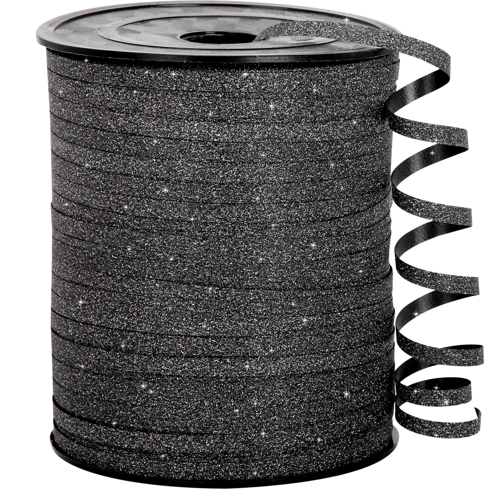 Amazon.com: OMISELIO Black Ribbon, 500 Yard Glitter Black Curling ...