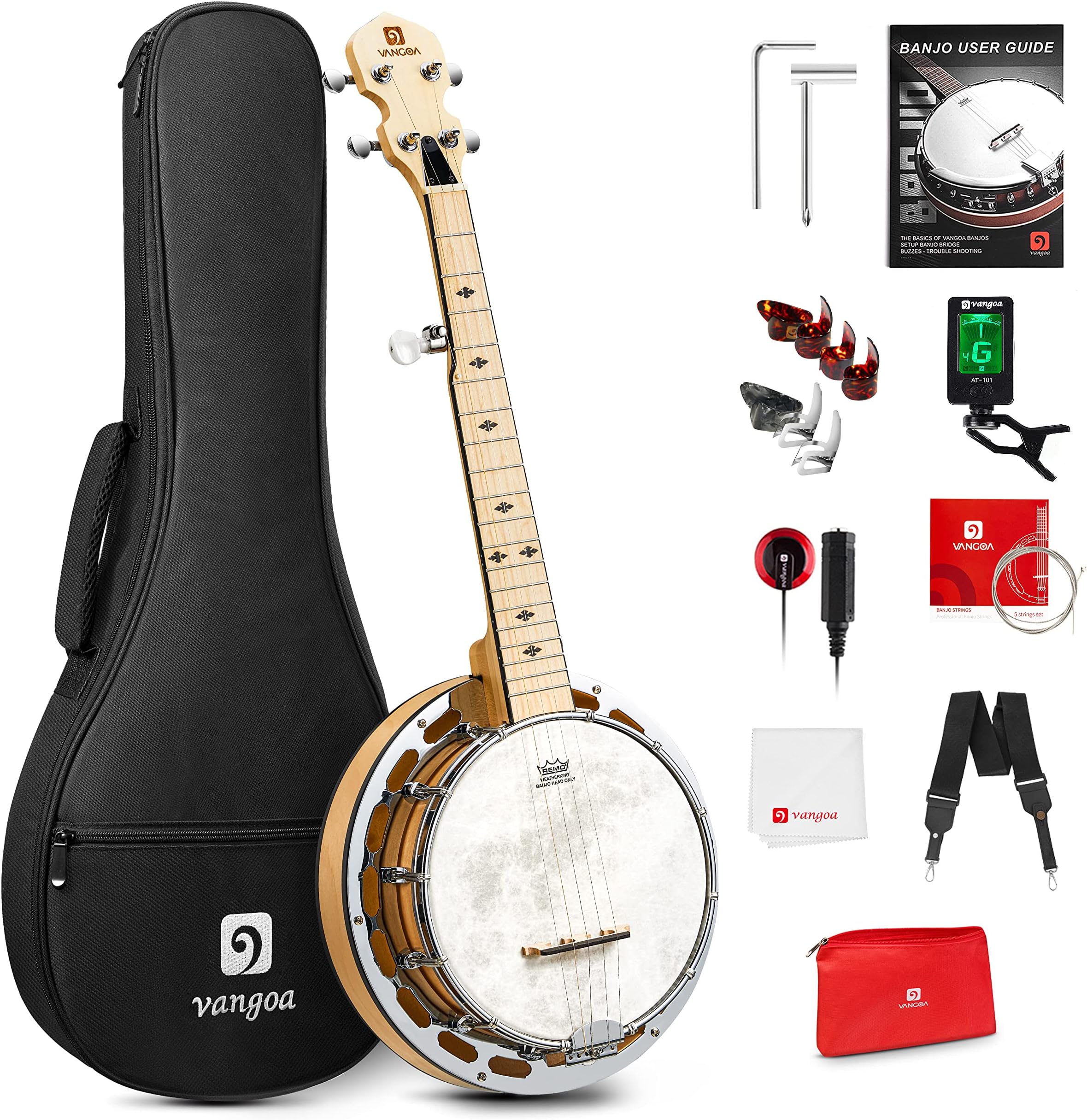 Amazon.com: Jameson Guitars 6-String Banjo Guitar with Closed Back ...