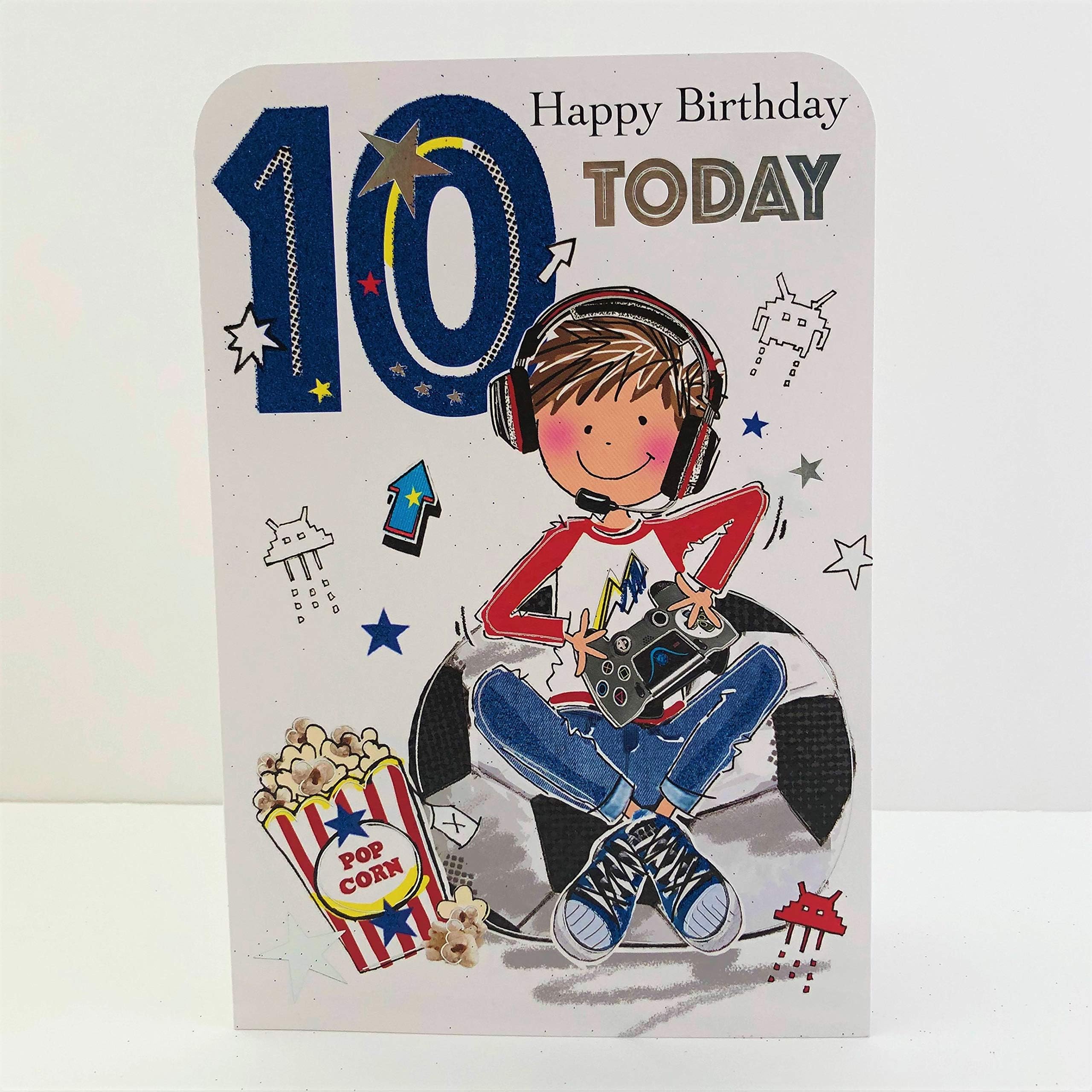 Jonny Javelin Boy Age 10 Happy Birthday Card - Boy Gaming : Amazon.co ...