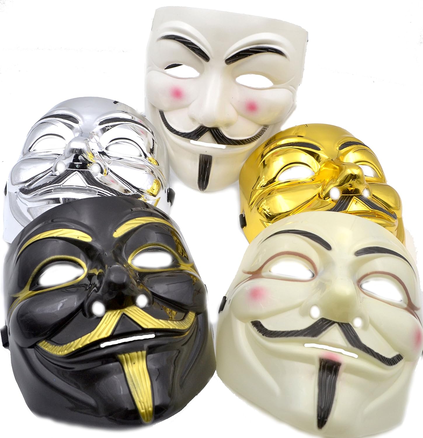 Amazon.com: V for Vendetta Mask [5 PACK] Colors as shown - Great for ...