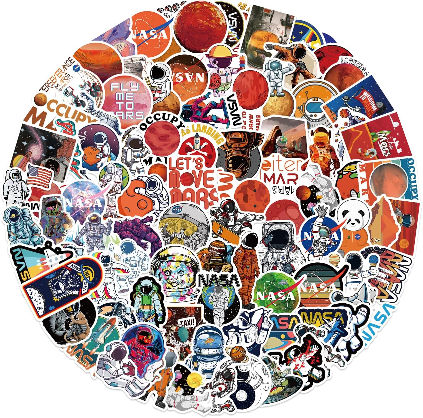 Amazon.com: Aerospace Sticker Pack 100 Pcs,Unique Cool Stickers for ...