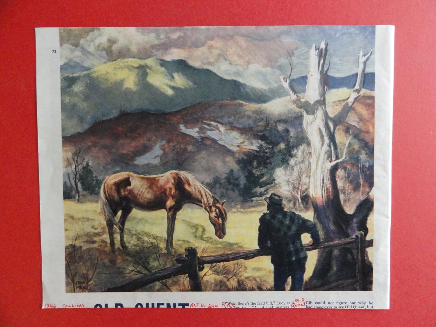Amazon.com: John Pike 1946 Print Art (old quent/horse/man) Orinigal ...