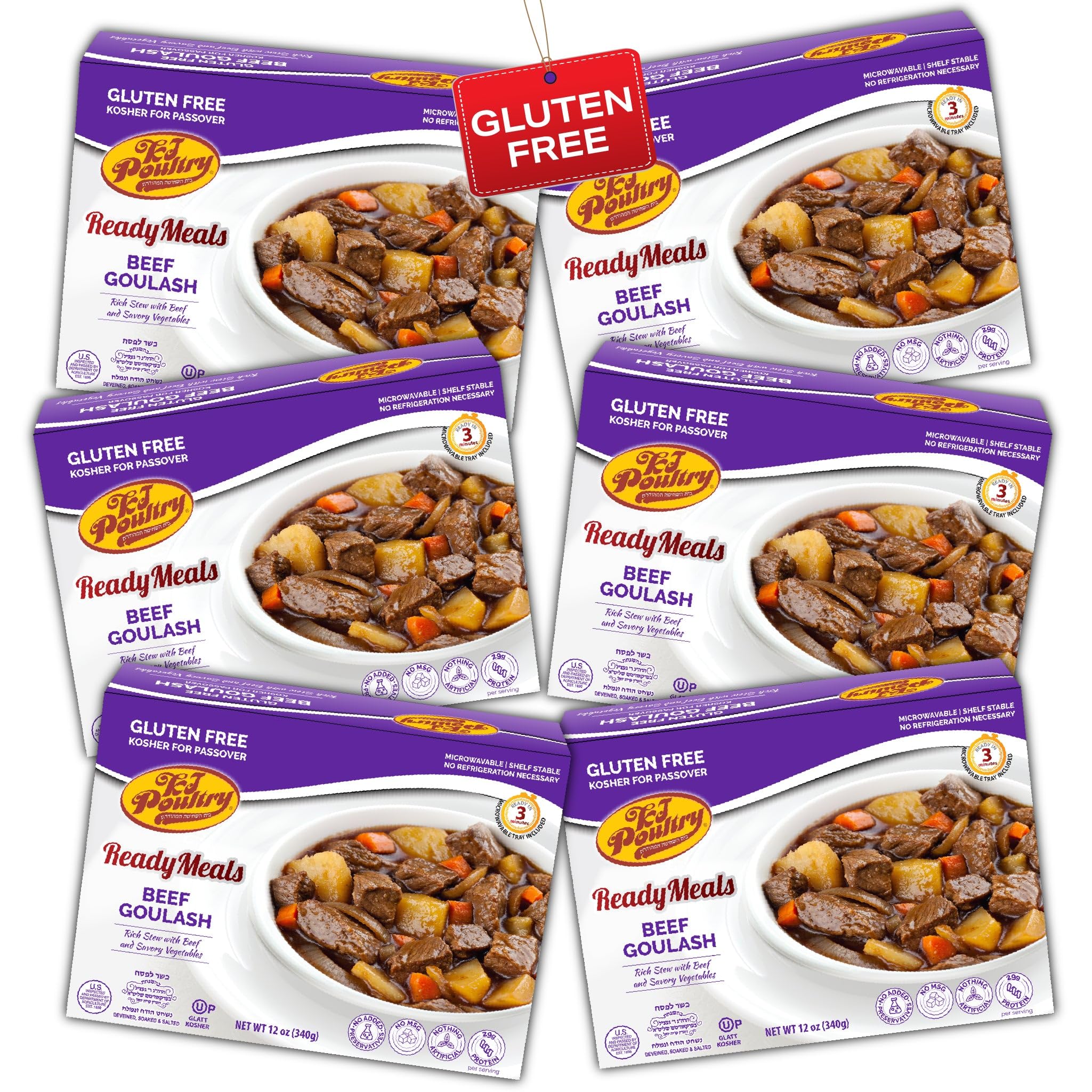 Amazon.com: KJ Poultry Kosher for Passover Gluten Free Meals, Beef ...