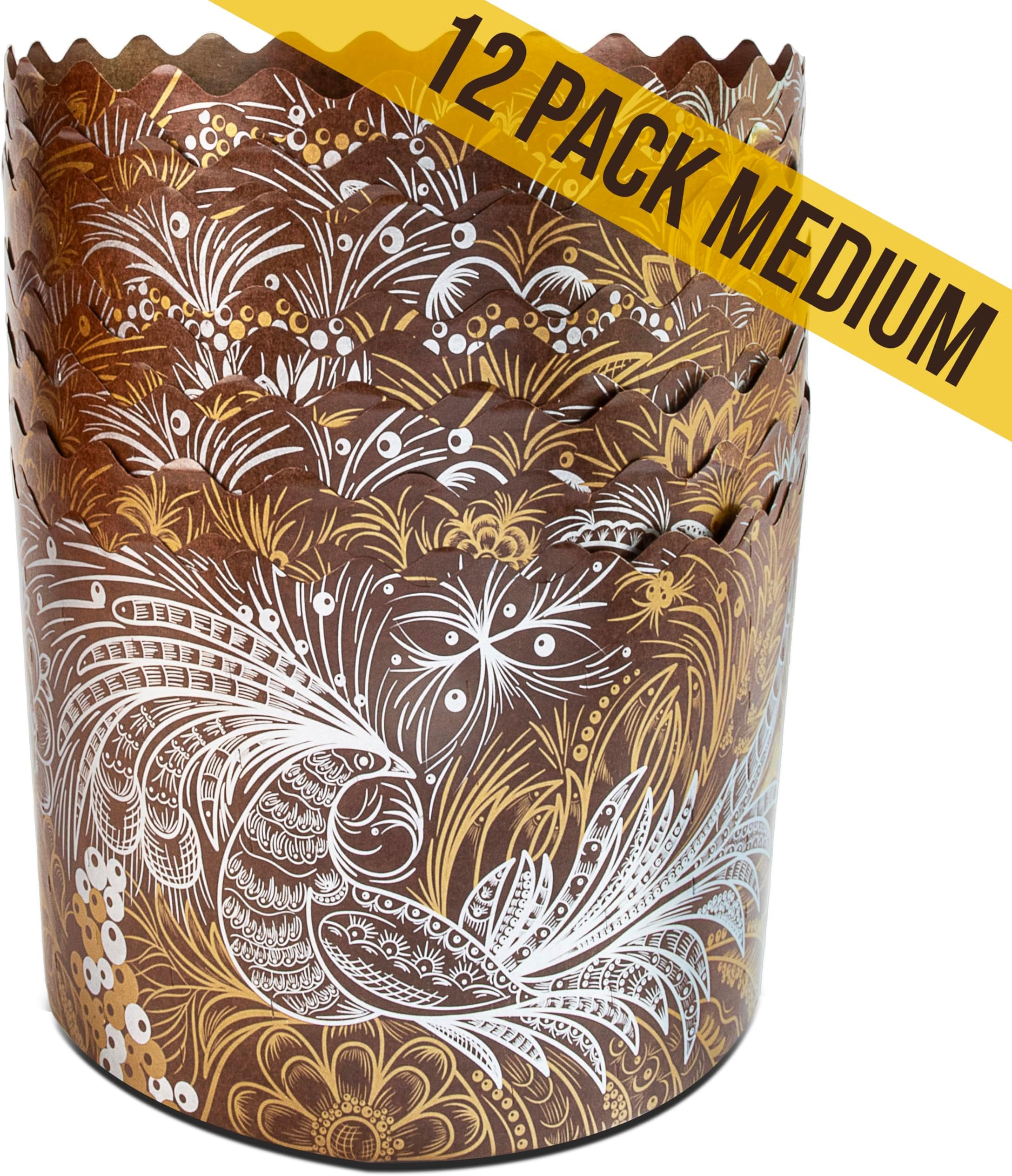 Amazon.com: 12oz Panettone Paper Mold Murals Kulich Mold Butterfly ...