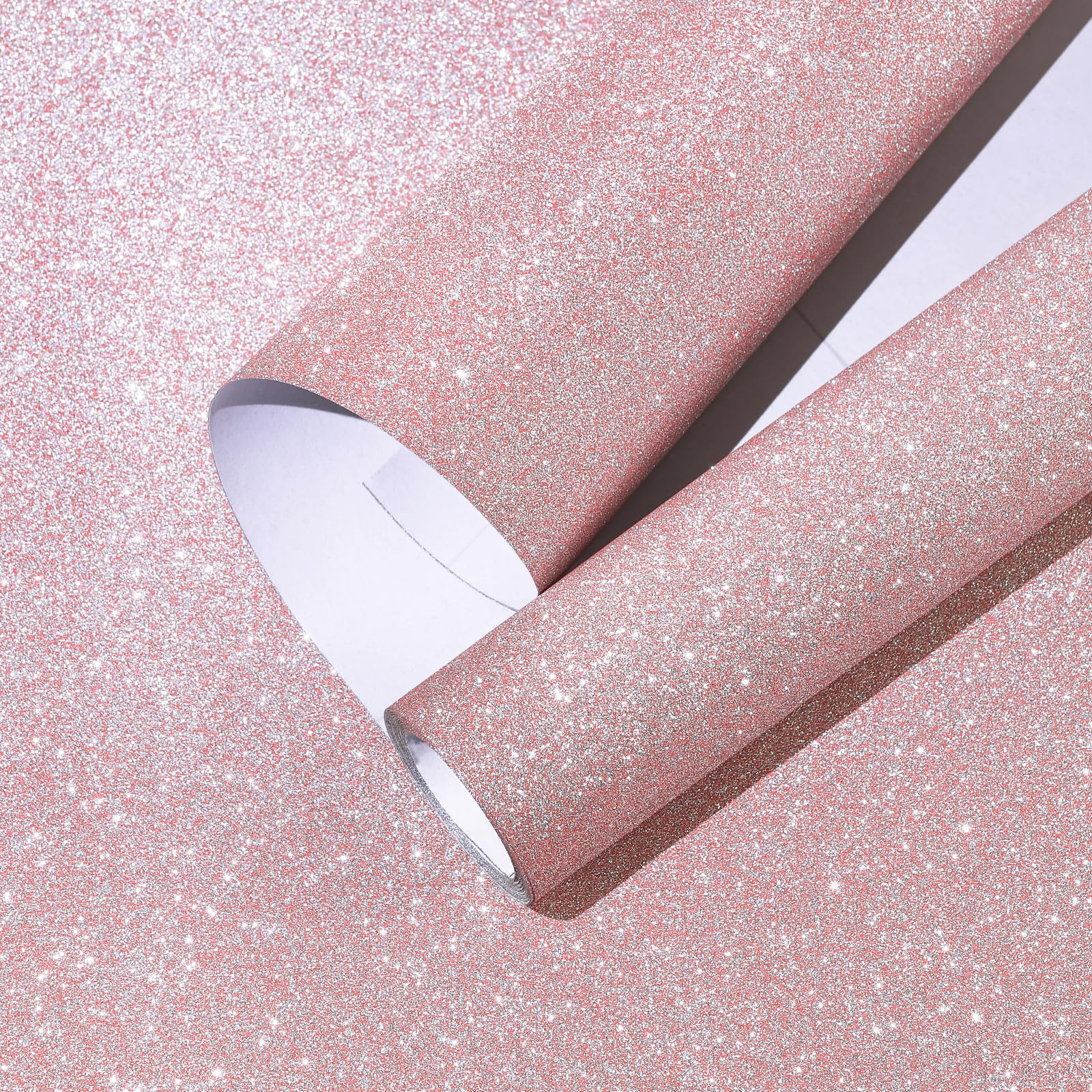 CAX Glitter Pink Peel and Stick Wallpaper Sparkle Self-Adhesive Contact ...