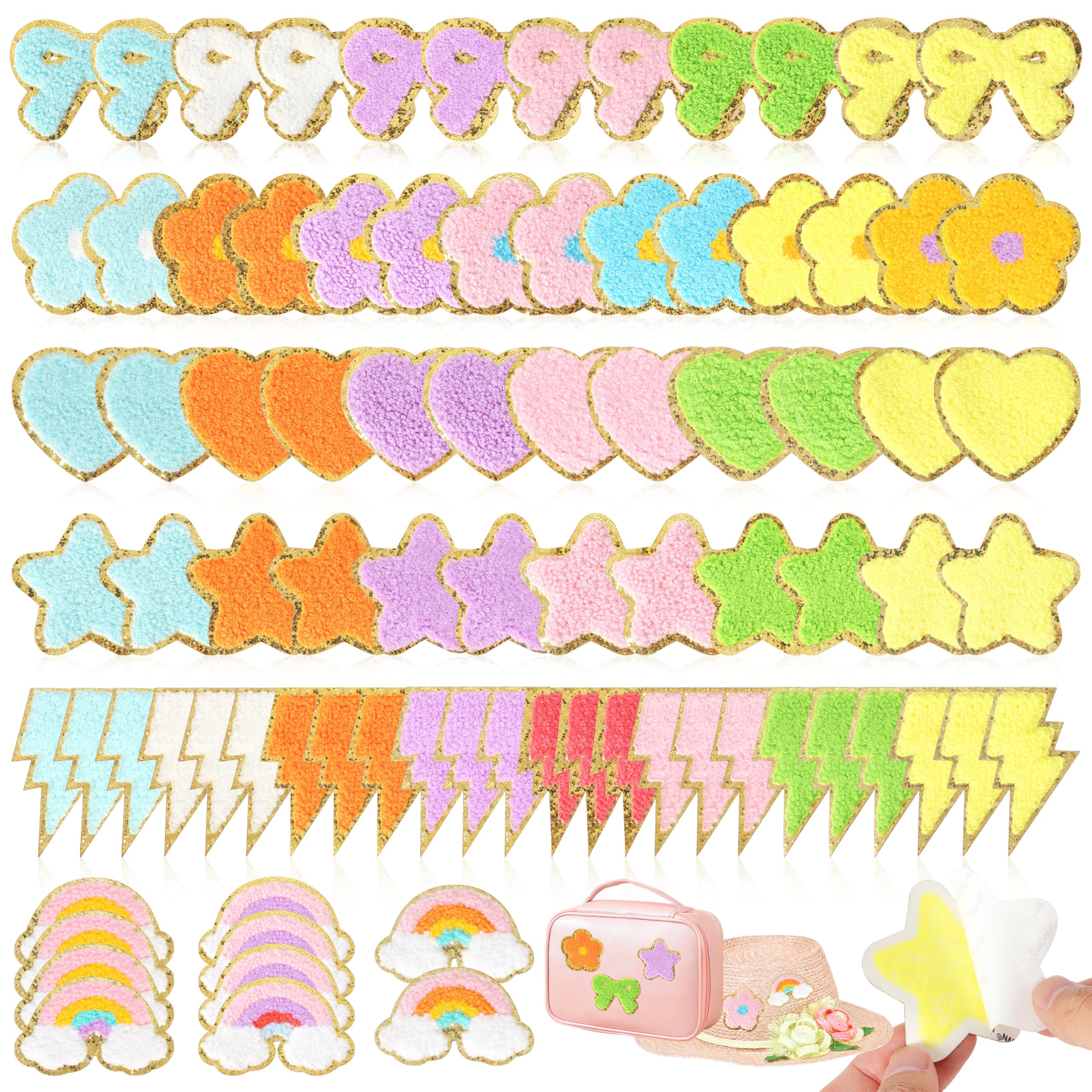 Amazon.com: Self-Adhesive Chenille Clothing Embroidered Patches: Preppy ...