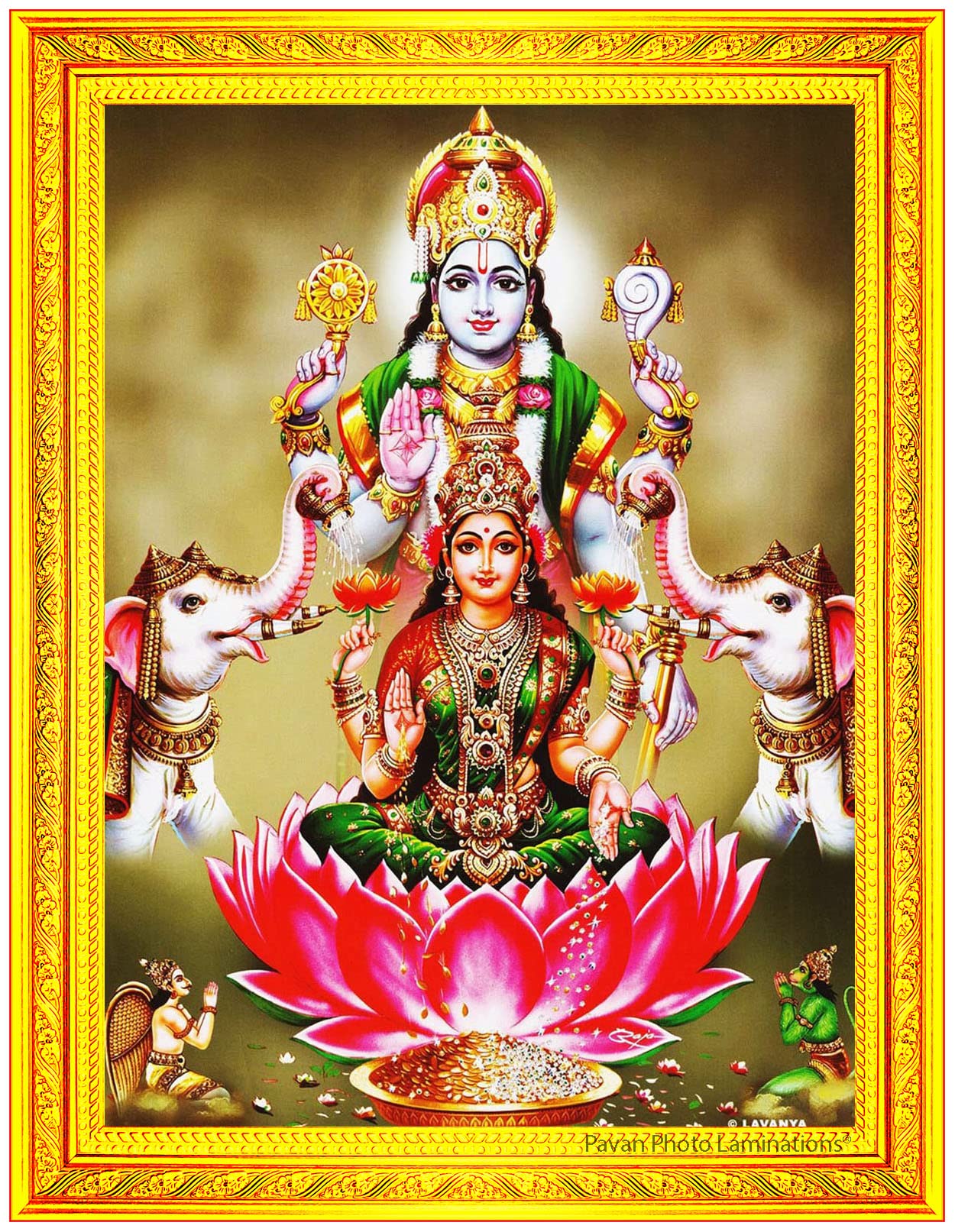 Buy Pavan Photo Laminations, Bhagwan Sri Maha Vishnu Lakshmi Devi Laxmi ...