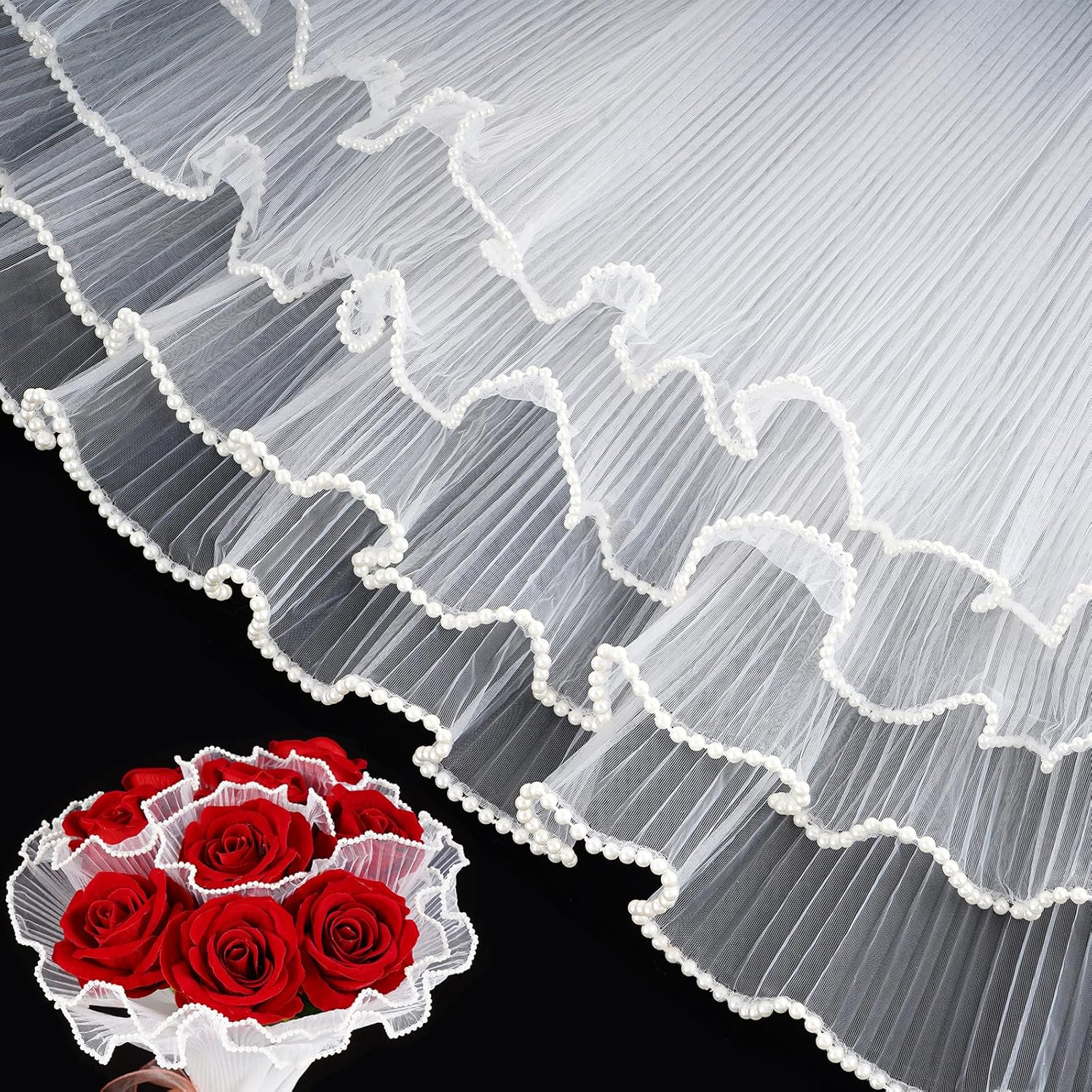Amazon.com: 6 Pack Flower Wrapping Mesh Paper, Pearl Edge Bouquet ...