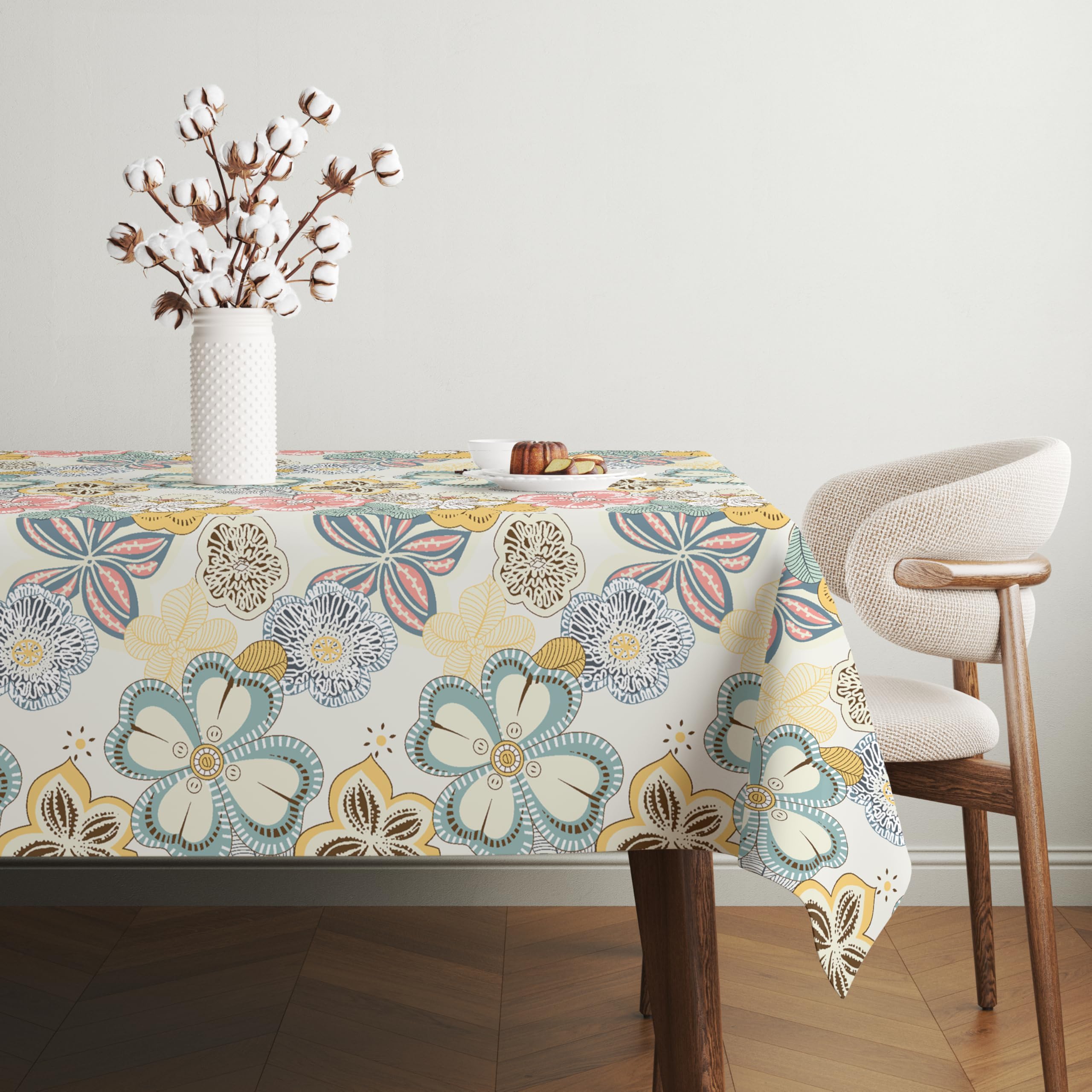 Buy LOOMLYFE Cotton Rectangular Dining Table Cover for 6 Seater ...
