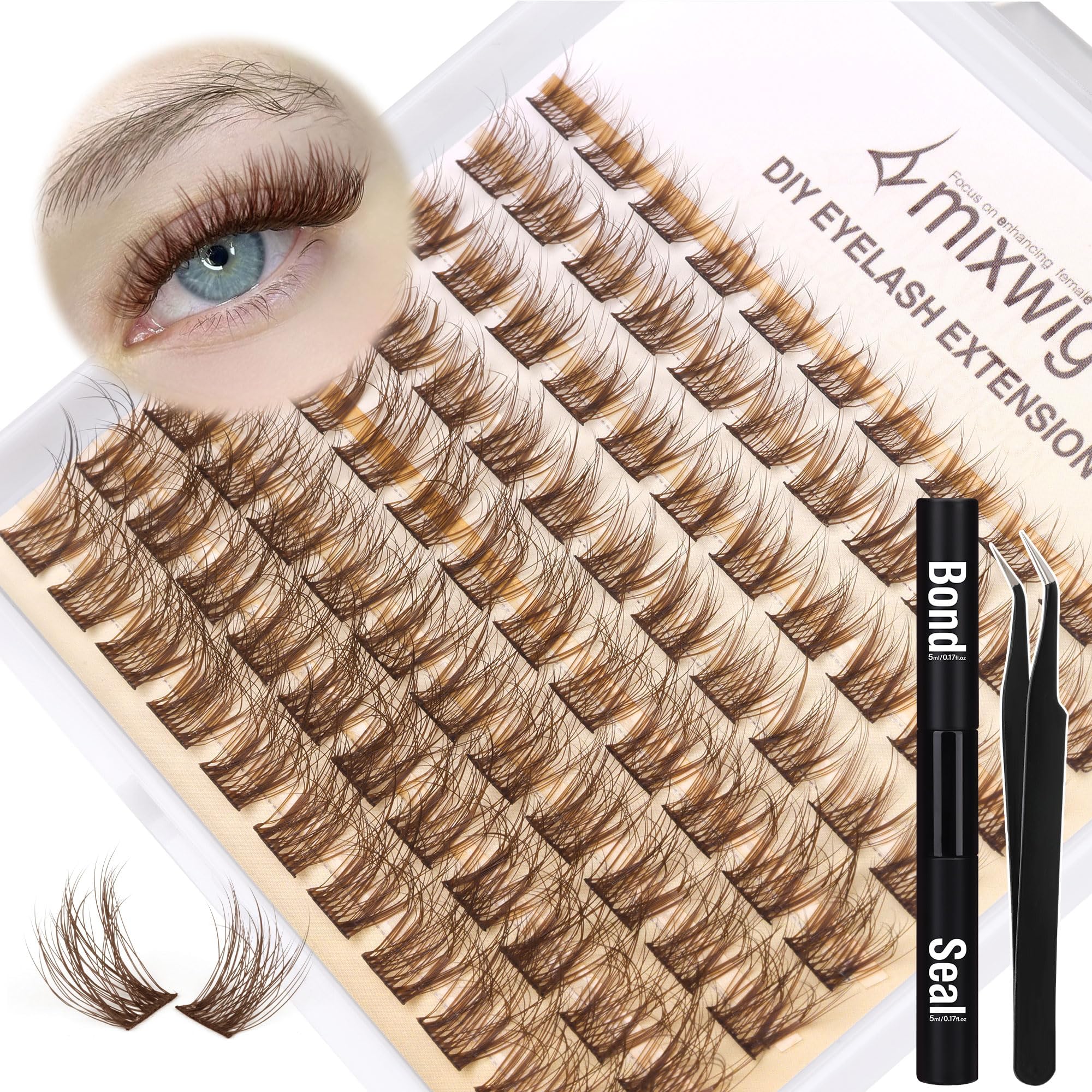Amazon.com: Brown Lash Clusters Natural Eyelash Clusters Brown Lash ...