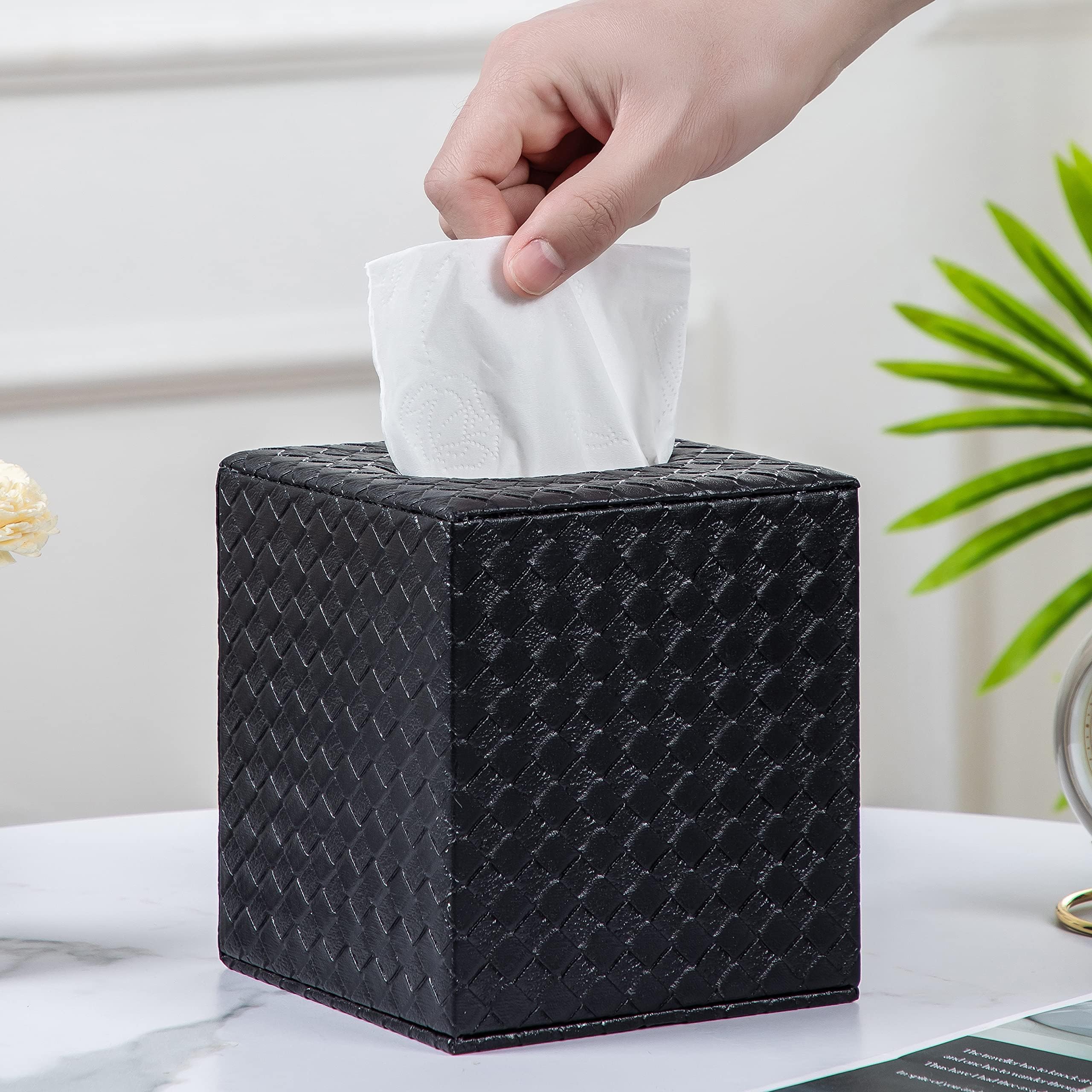 Amazon.com: Metal Square Tissue Box Cover Holder with Magnetic Bottom ...