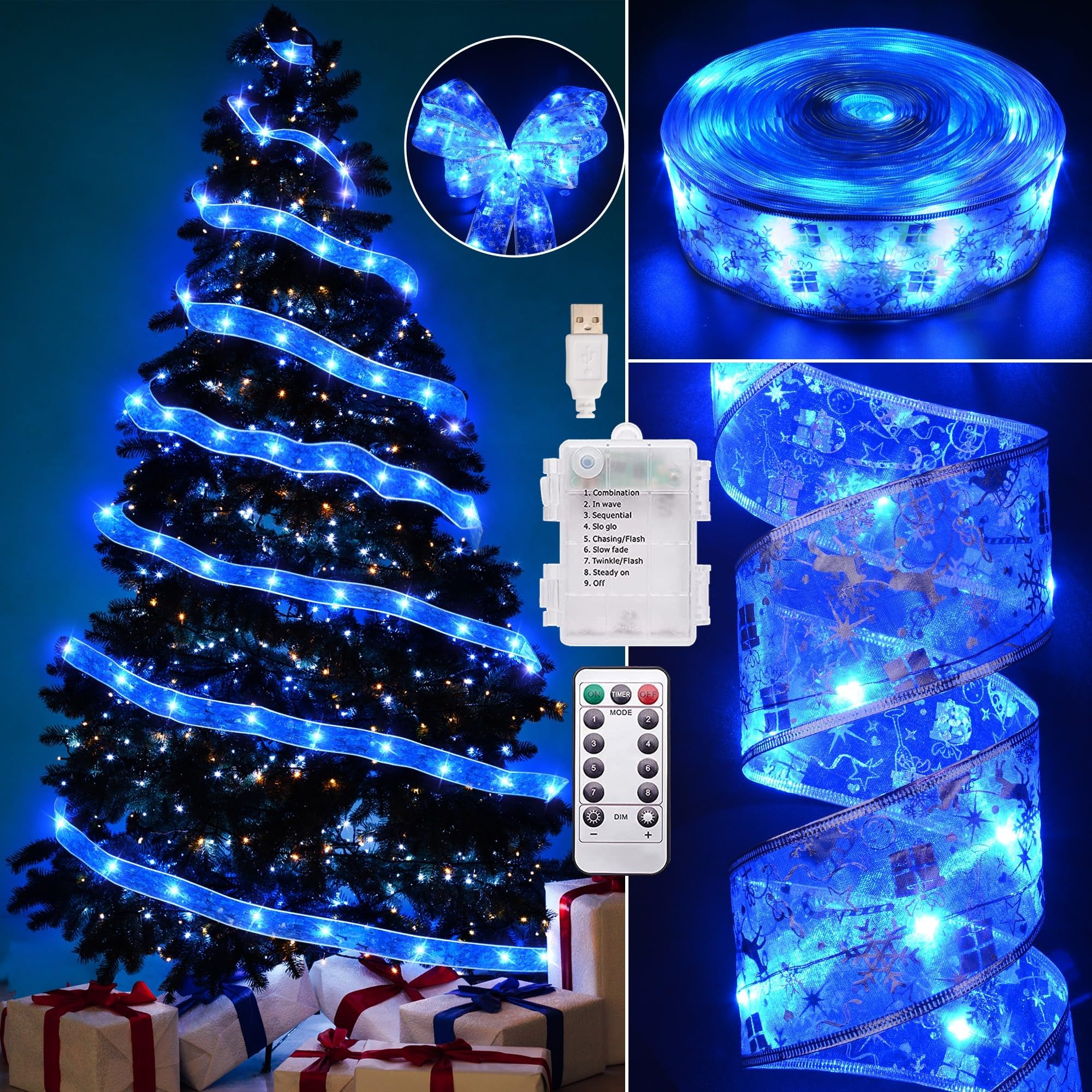 Amazon.com: Christmas Decorations - 2.5Inch x 66Ft 200 Led Christmas ...